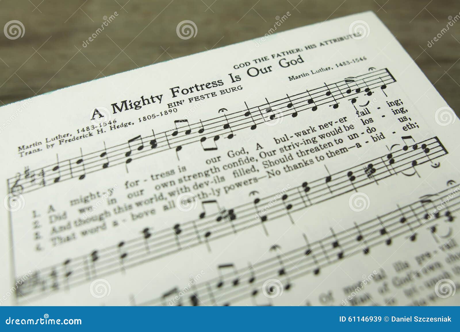 Una Fortaleza Poderosa Es Nuestro Dios Martin Luther Christian Hymn Imagen de archivo editorial ...