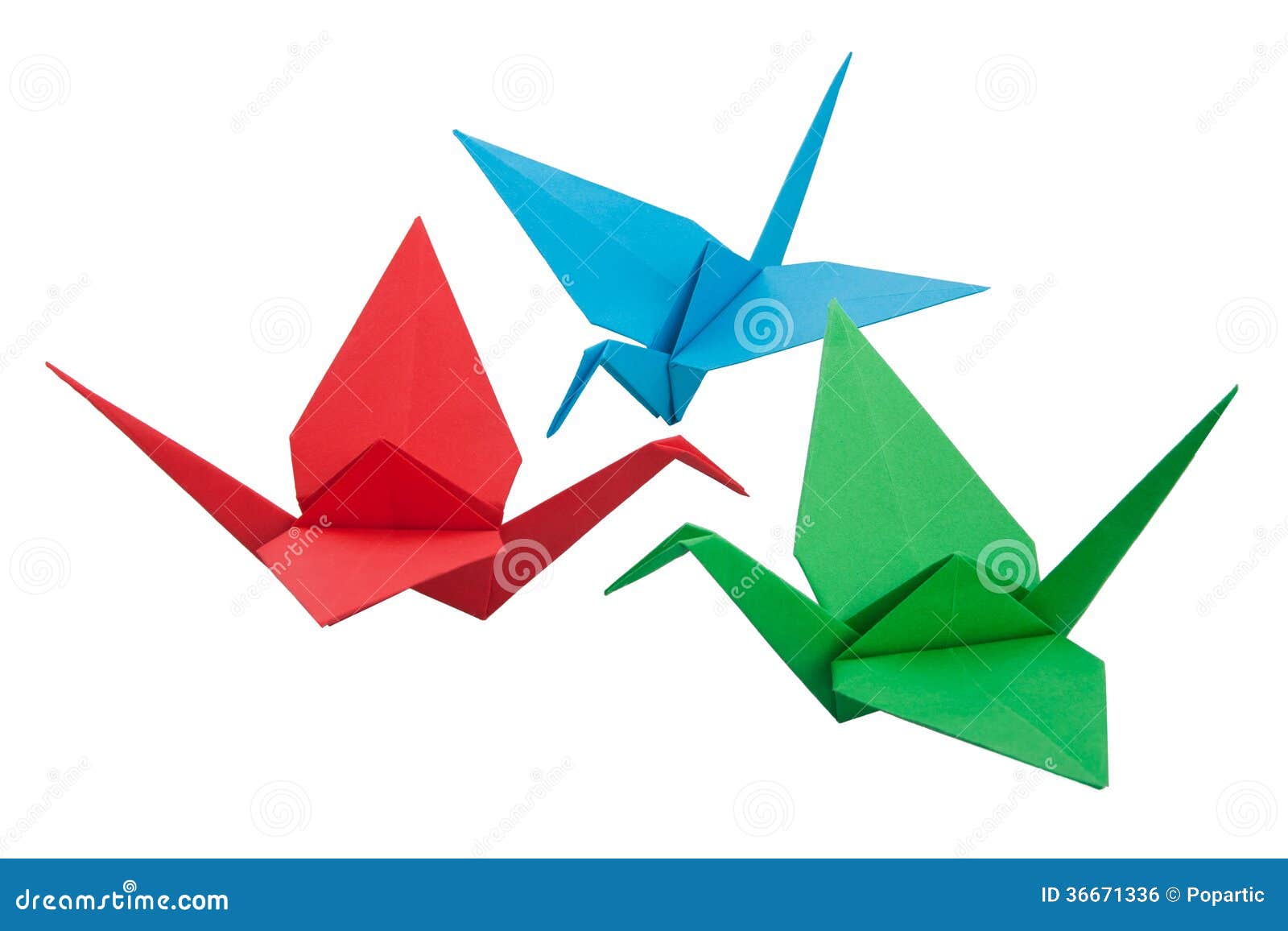 Una gru di tre origami fotografia stock. Immagine di uccello - 36671336