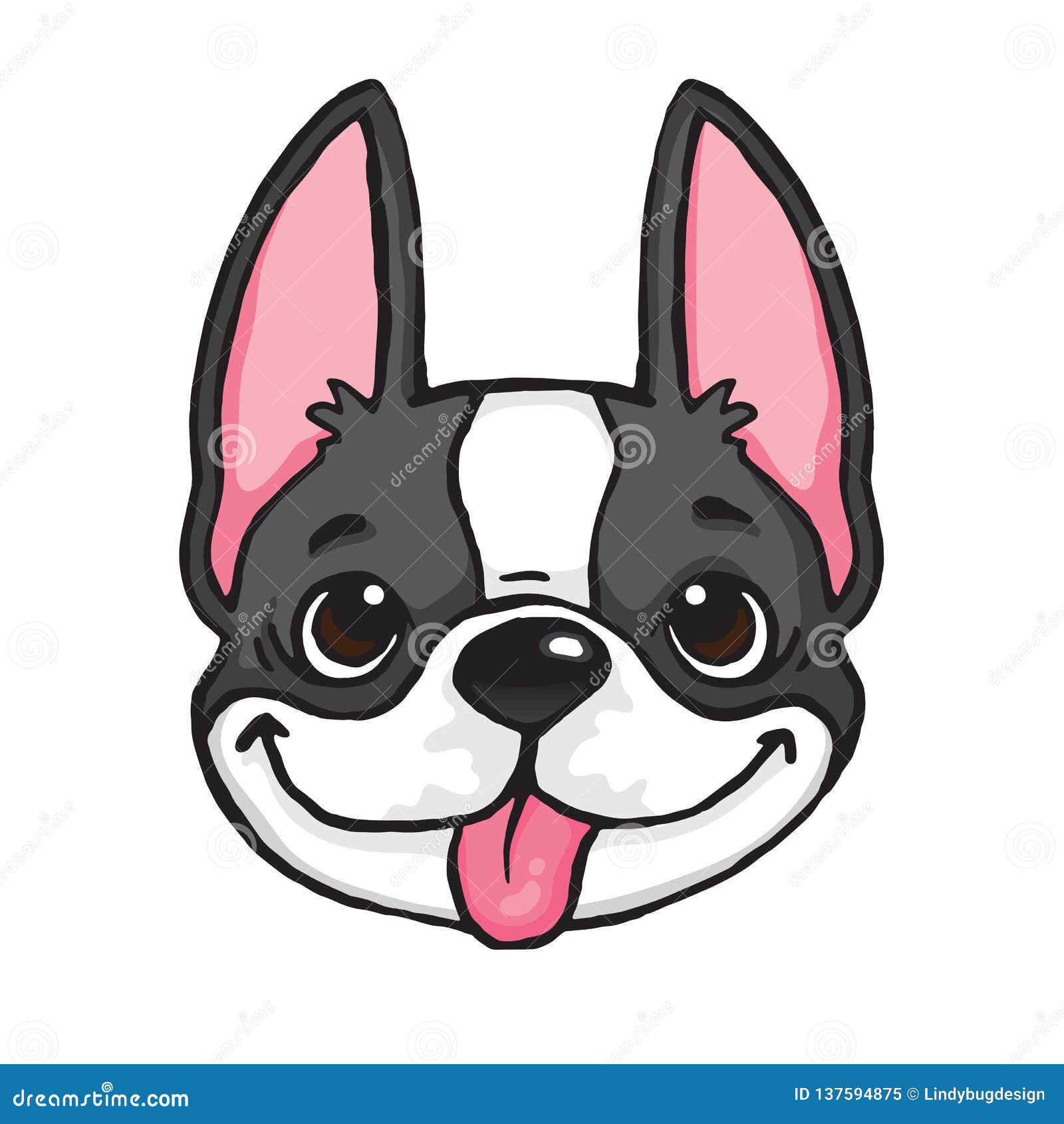 Dibujo De Cara De Boston Terrier