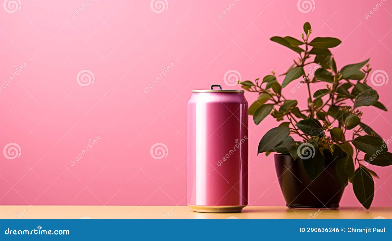Una Lata Rosa De Refresco En Un Fondo Rosa Foto de archivo - Imagen de ...