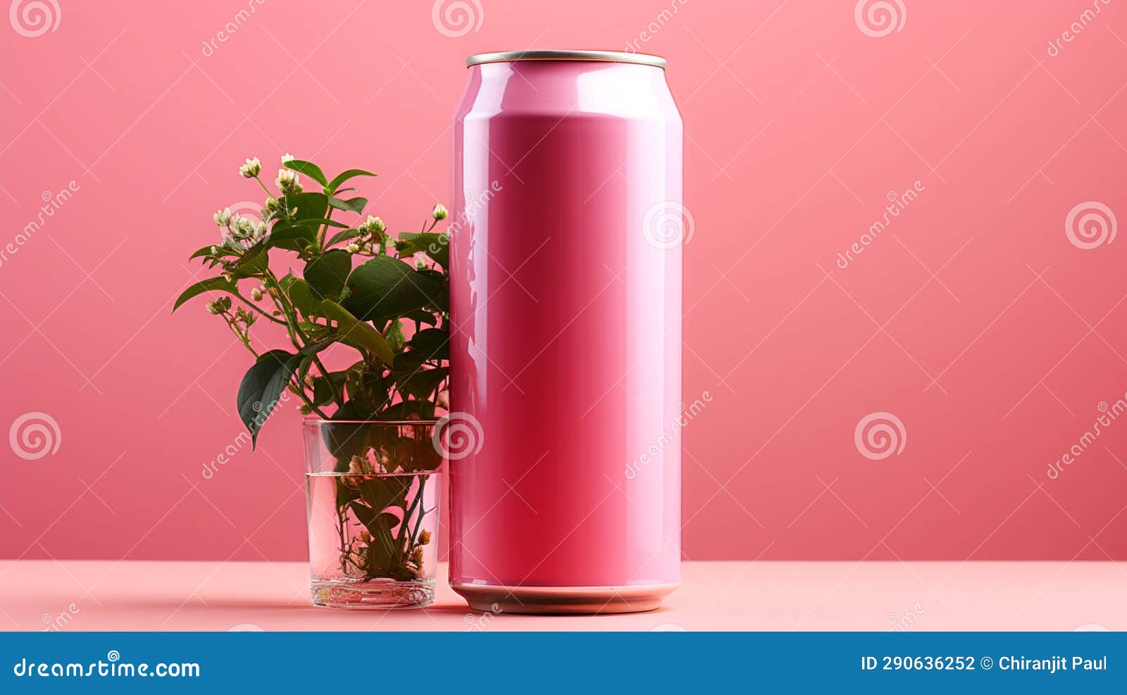 Una Lata Rosa De Refresco En Un Fondo Rosa Foto de archivo - Imagen de ...