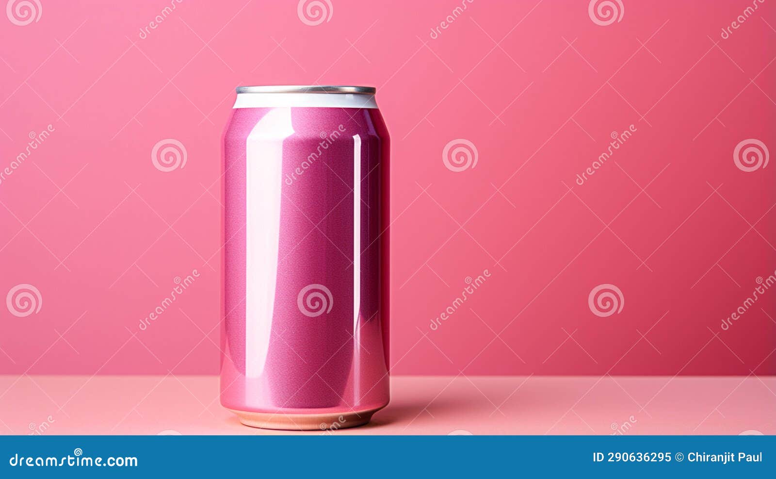Una Lata Rosa De Refresco En Un Fondo Rosa Imagen de archivo - Imagen ...