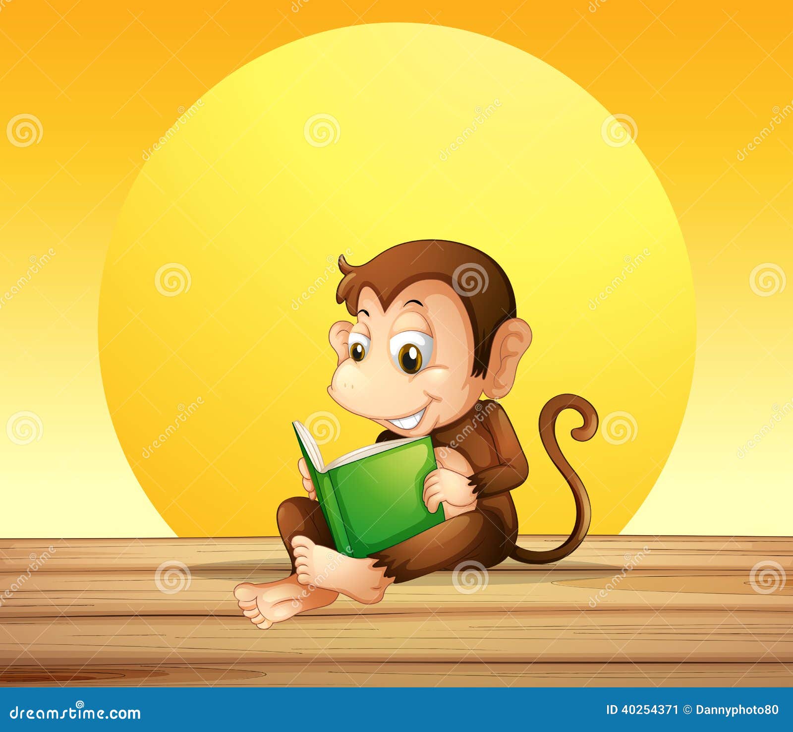 Una lectura del mono stock de ilustración. Ilustración de fama - 40254371