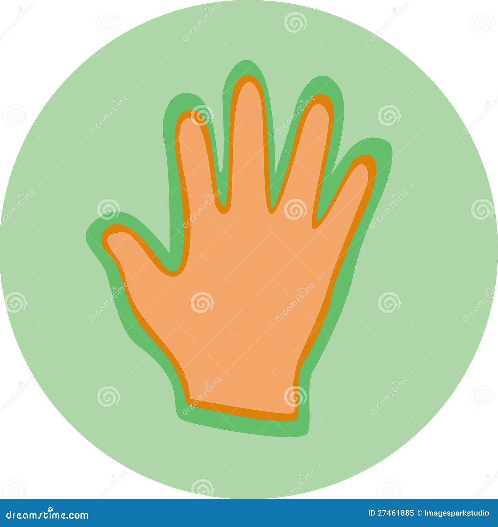 Una mano en un círculo stock de ilustración. Ilustración de sentidos ...