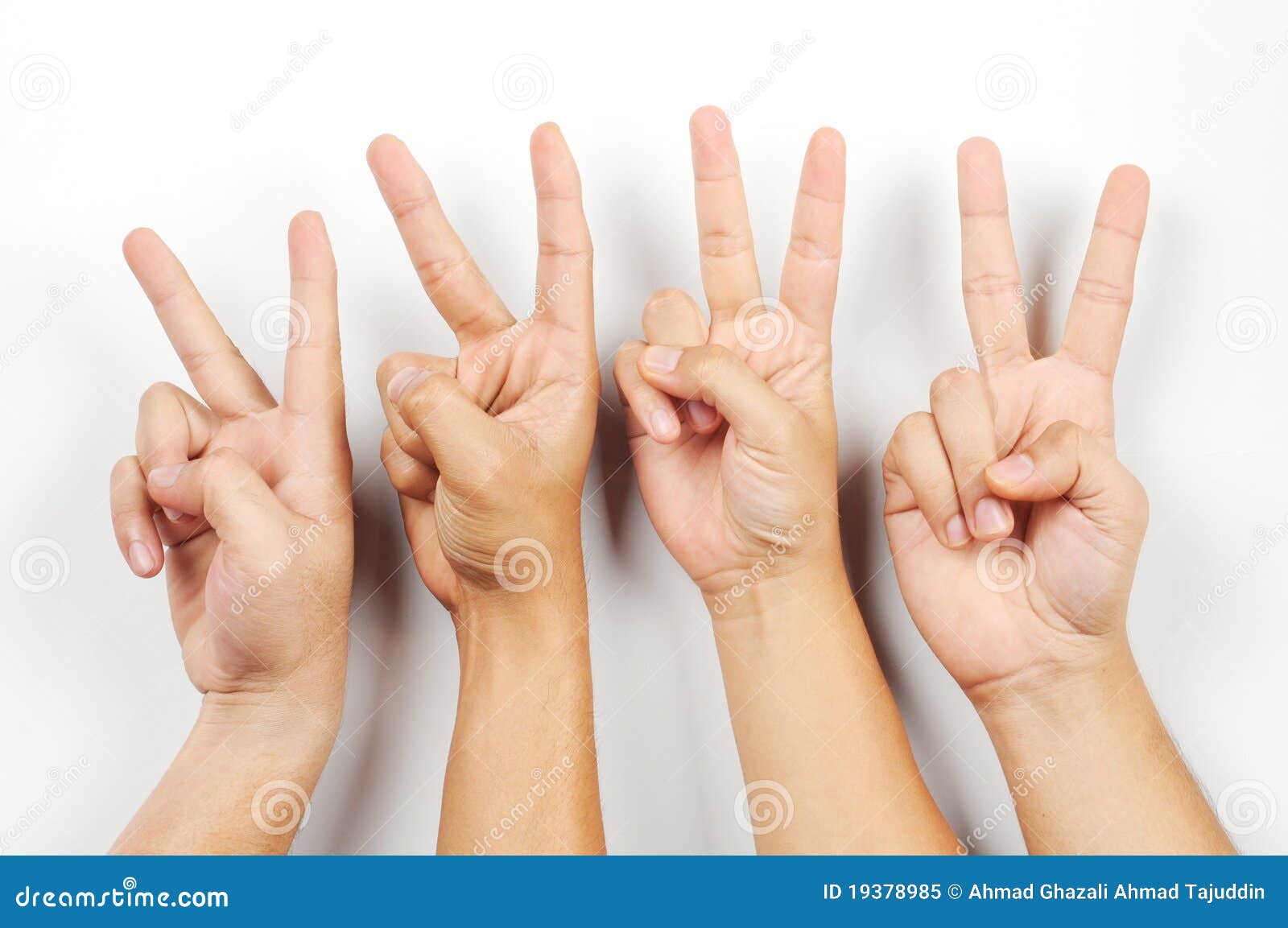 Una Mano Quattro Con I Simboli Di Pace Immagine Stock - Immagine di ...