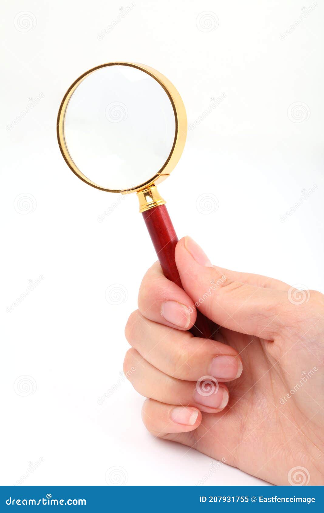 Una Mano Sosteniendo Una Lupa Imagen de archivo - Imagen de examen ...