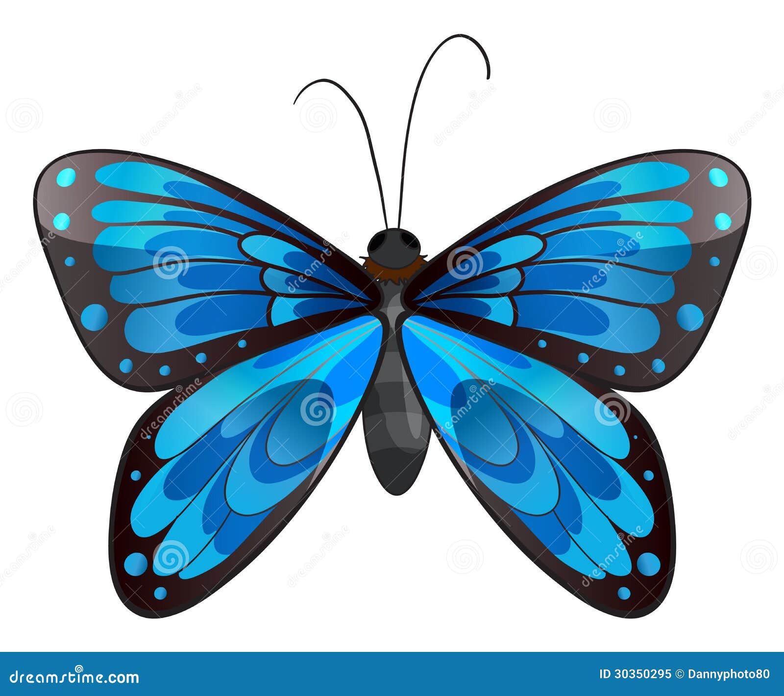 Una mariposa azul hermosa ilustración del vector. Ilustración de ...