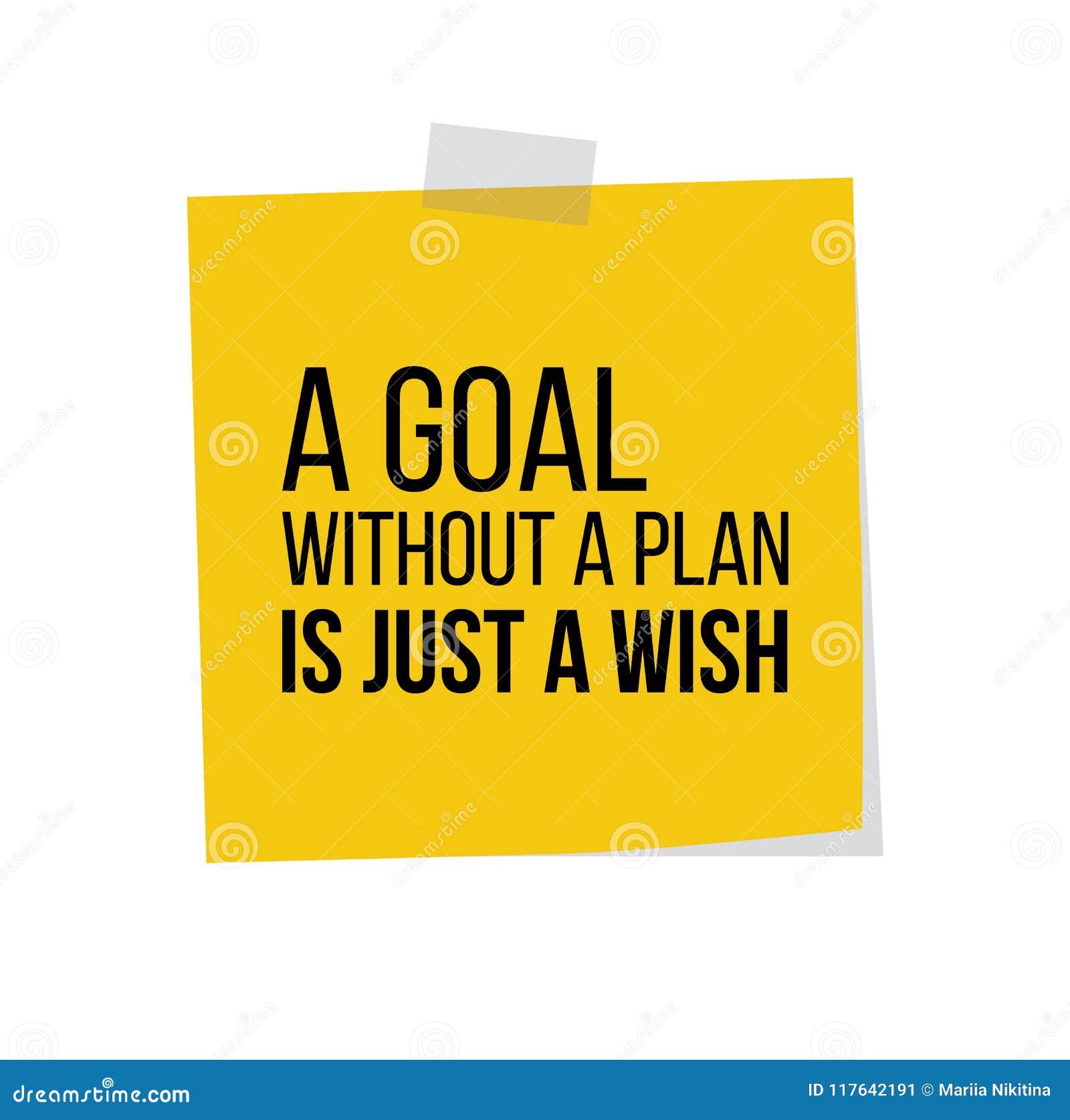 Una Meta Sin Un Plan Es Apenas Un Deseo Ilustración del Vector ...