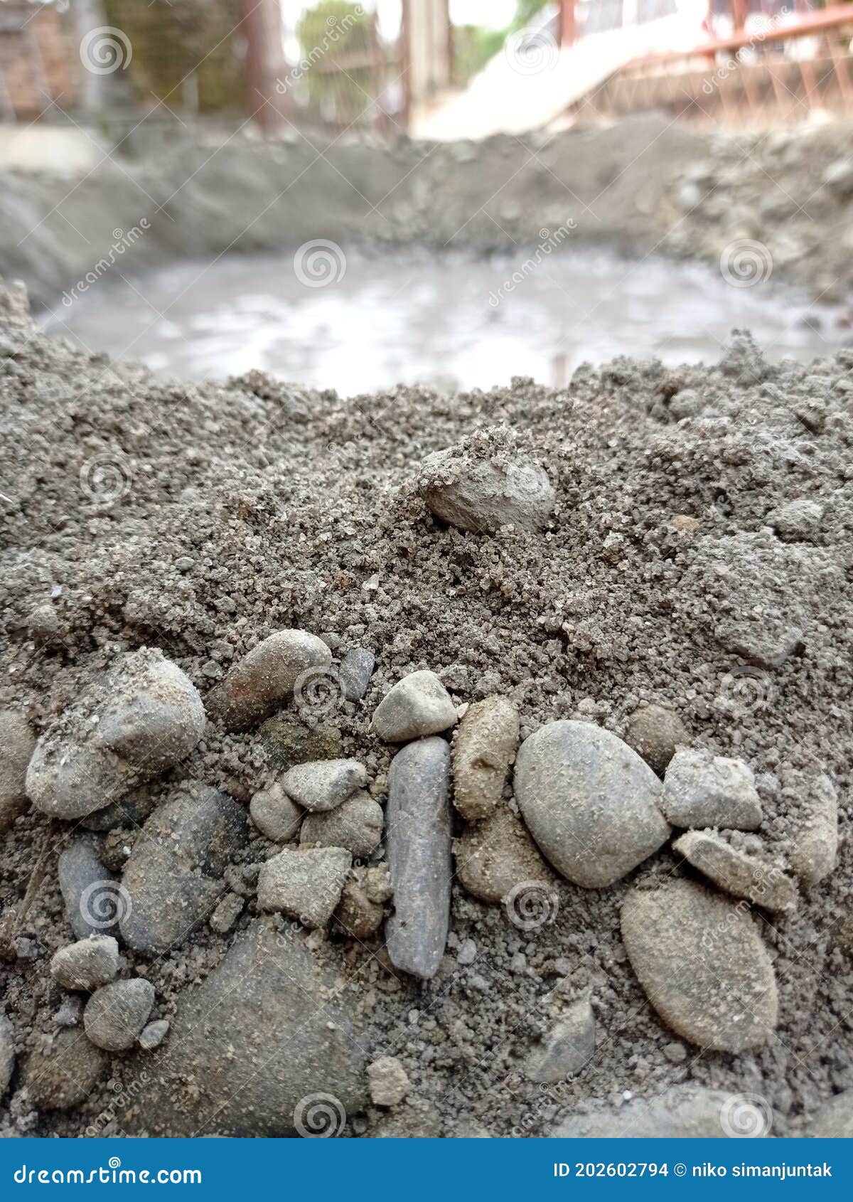 Una Mezcla De Arena De Cemento Y Grava Foto de archivo - Imagen de ...