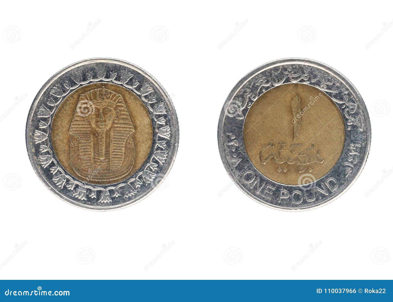 Una Moneda De Libra Egipcia Foto de archivo - Imagen de egipcio ...