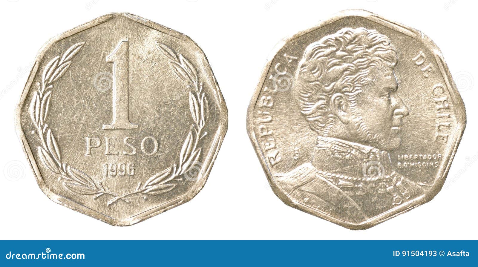 Una Moneda Del Peso Chileno Imagen de archivo - Imagen de chileno ...