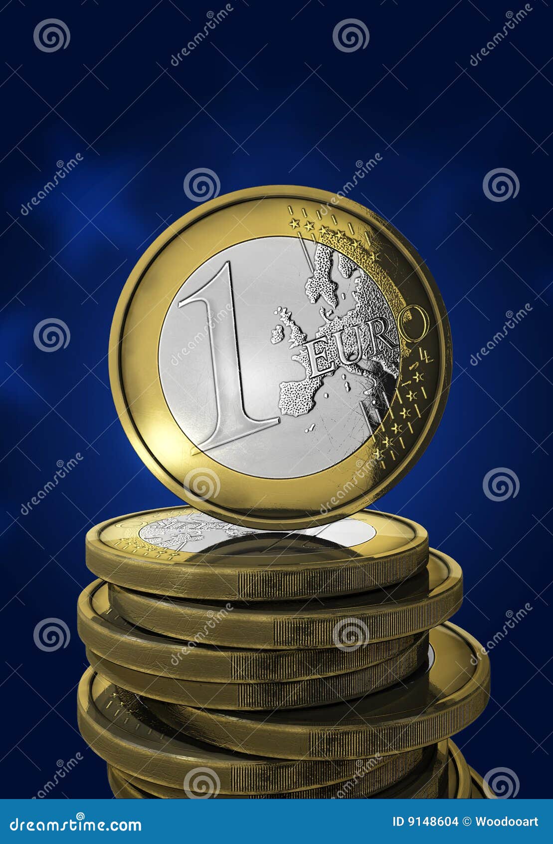 Una moneda euro en azul stock de ilustración. Ilustración de chapucero ...