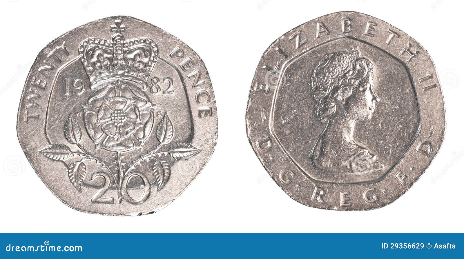 Una Moneta Britannica Di 20 Penny Immagine Stock Editoriale - Immagine ...