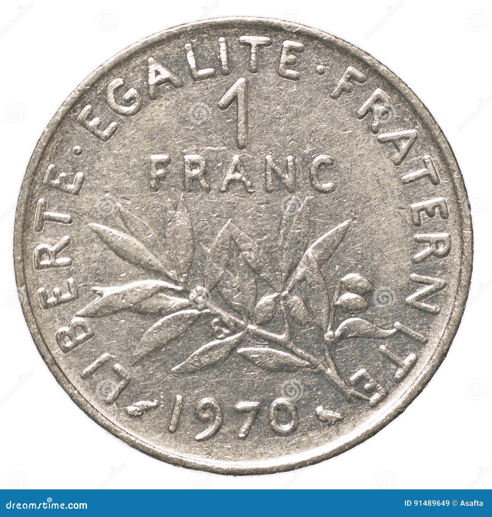 Una Moneta Del Franco Francese Immagine Stock - Immagine di scambio ...