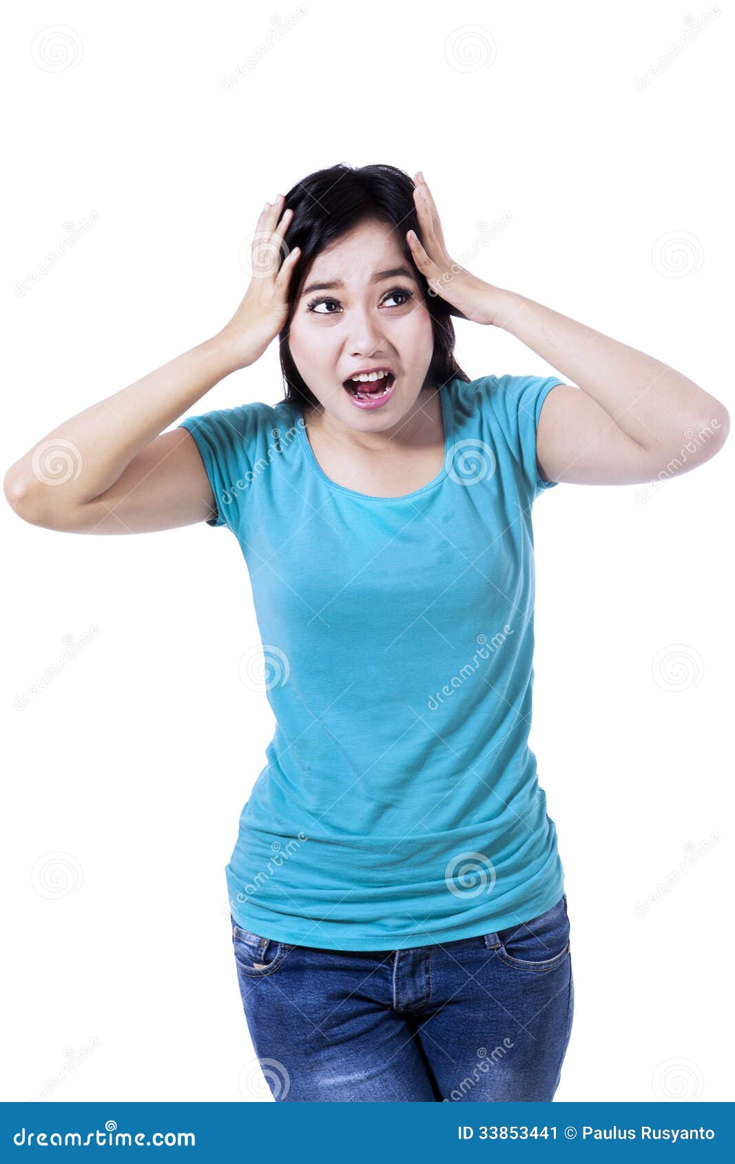 Una mujer joven frustrada imagen de archivo. Imagen de japonés - 33853441