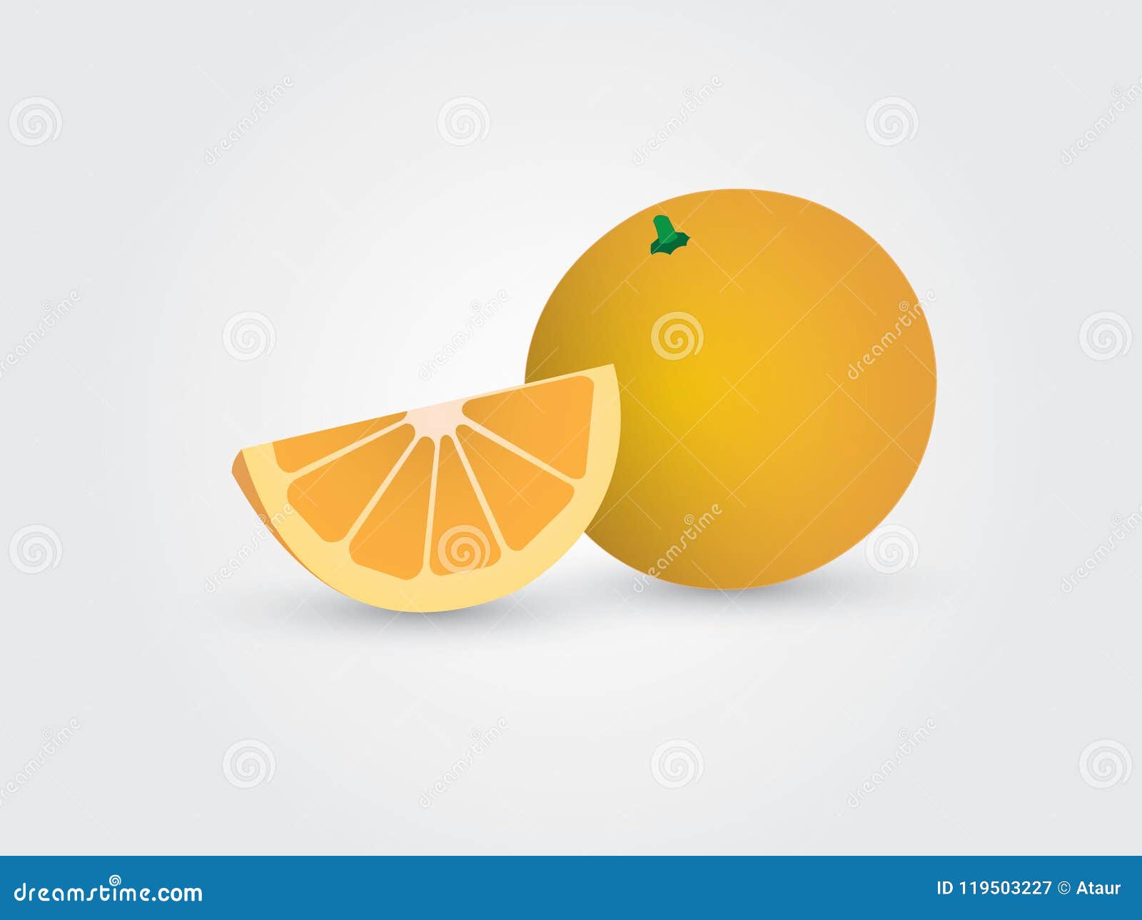 Una Naranja Cortada En El Ejemplo Blanco Del Vector Del Fondo ...