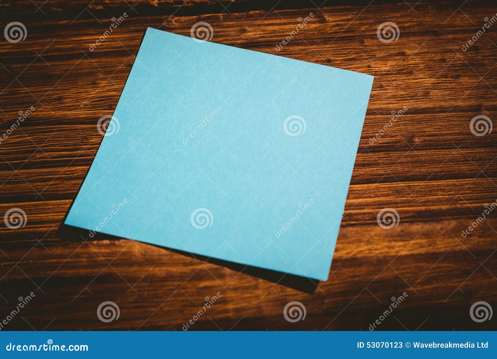 Una nota de post-it azul imagen de archivo. Imagen de vector - 53070123