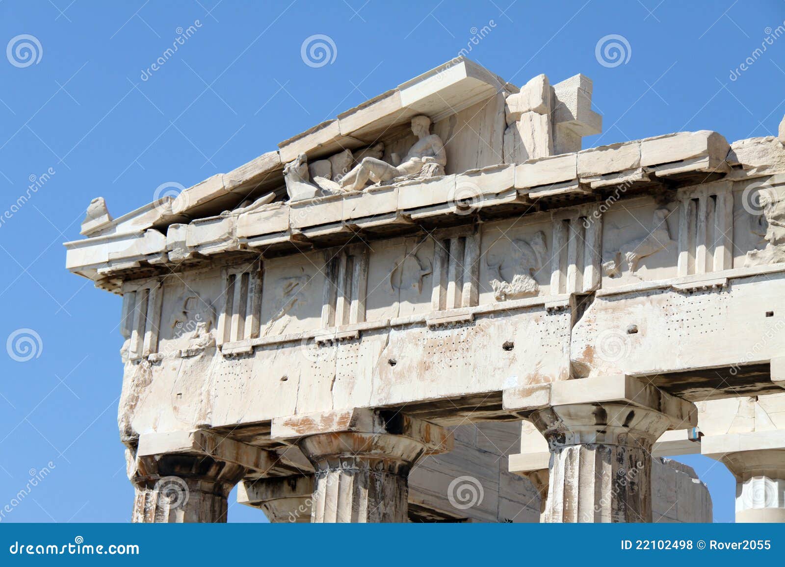 Una Parte Del Frontone Del Parthenon Fotografia Stock - Immagine di ...