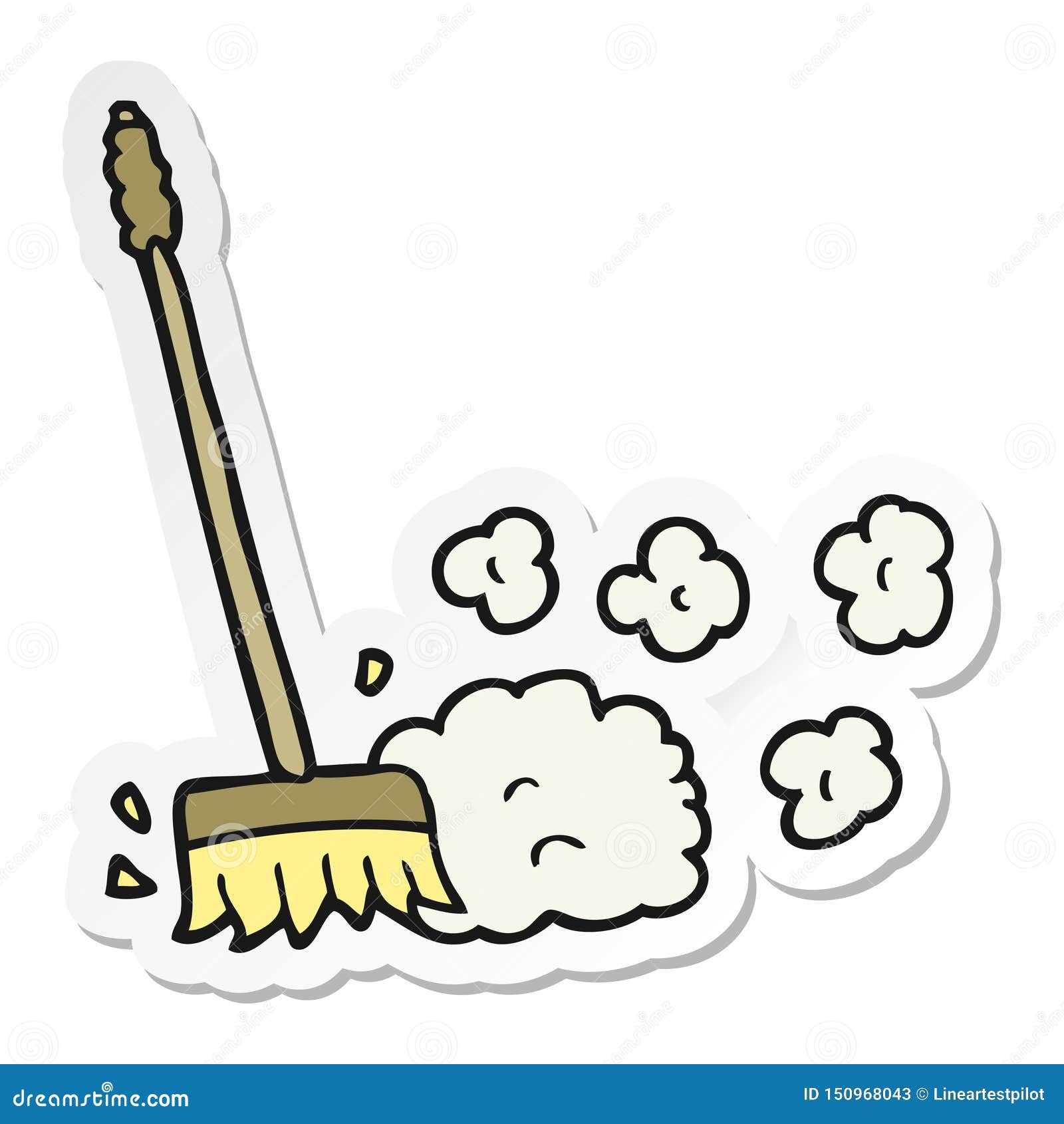 Una Pegatina Creativa De Un Cepillo De Dibujos Animados Ilustración del ...