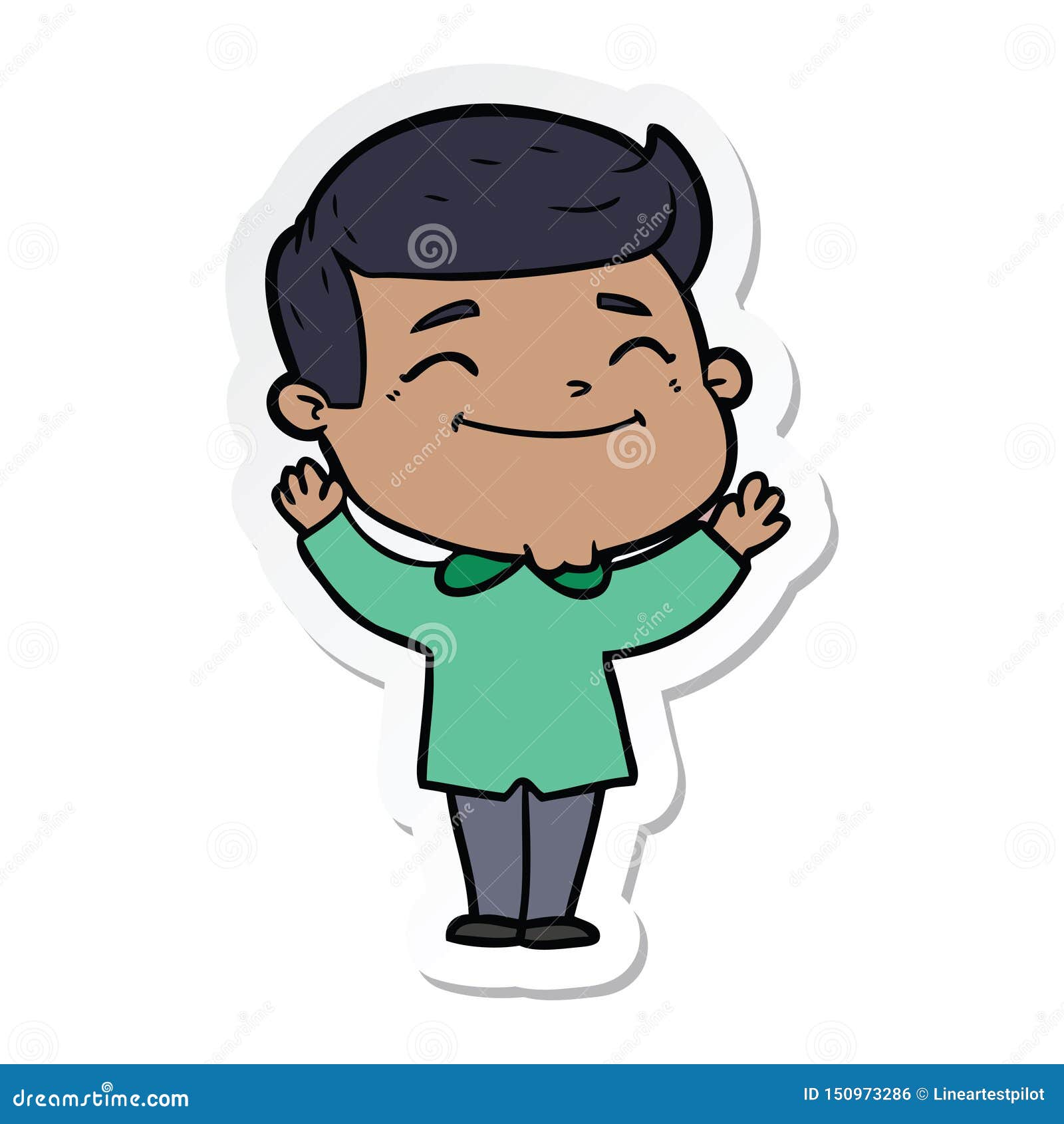 Una Pegatina Creativa De Un Hombre De Caricatura Feliz Ilustración del ... Una Pegatina Creativa De Un Hombre De Caricatura Feliz Ilustración del ...