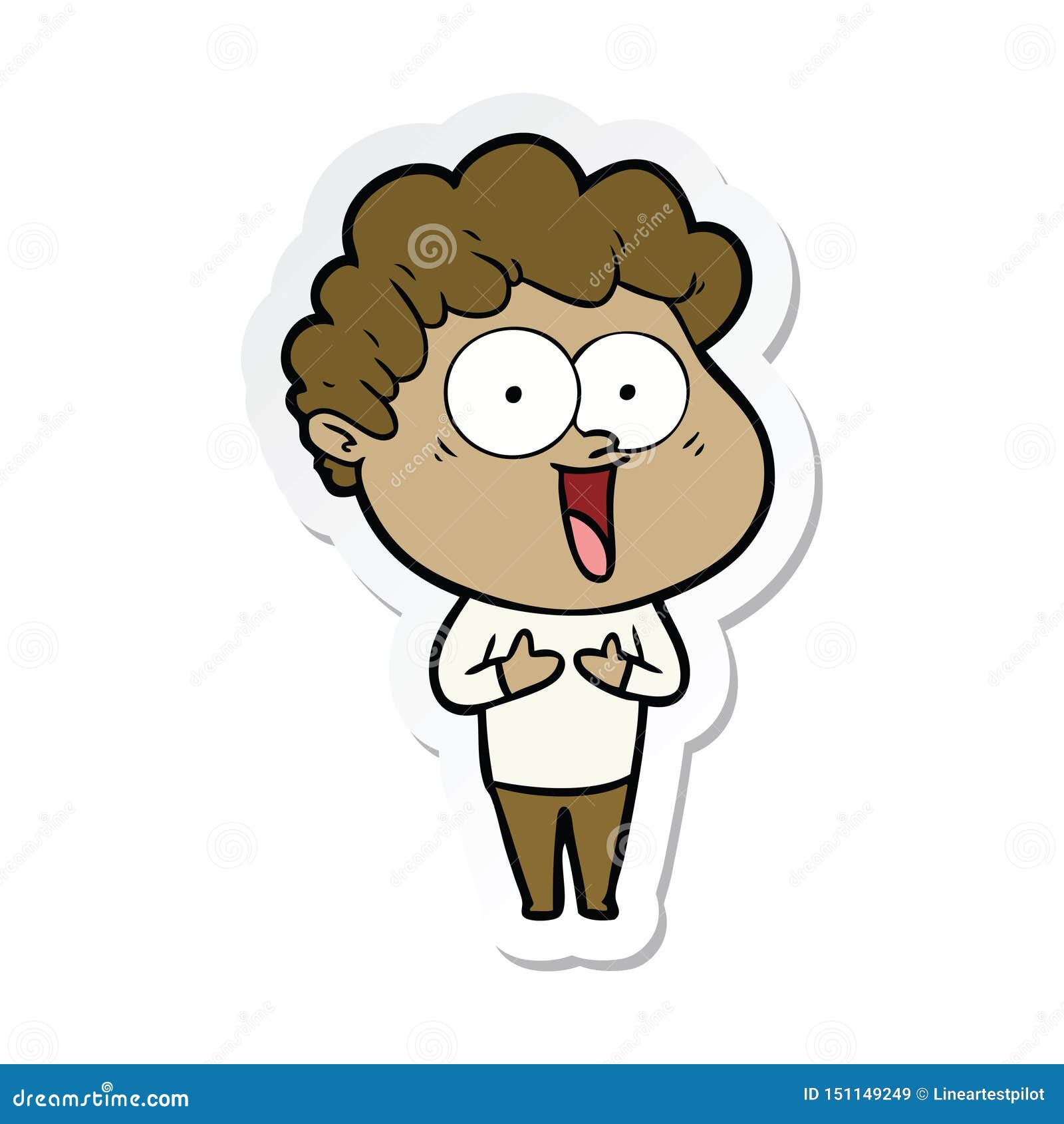 Una Pegatina Creativa De Un Hombre Feliz. Ilustración del Vector ... Una Pegatina Creativa De Un Hombre Feliz. Ilustración del Vector ...