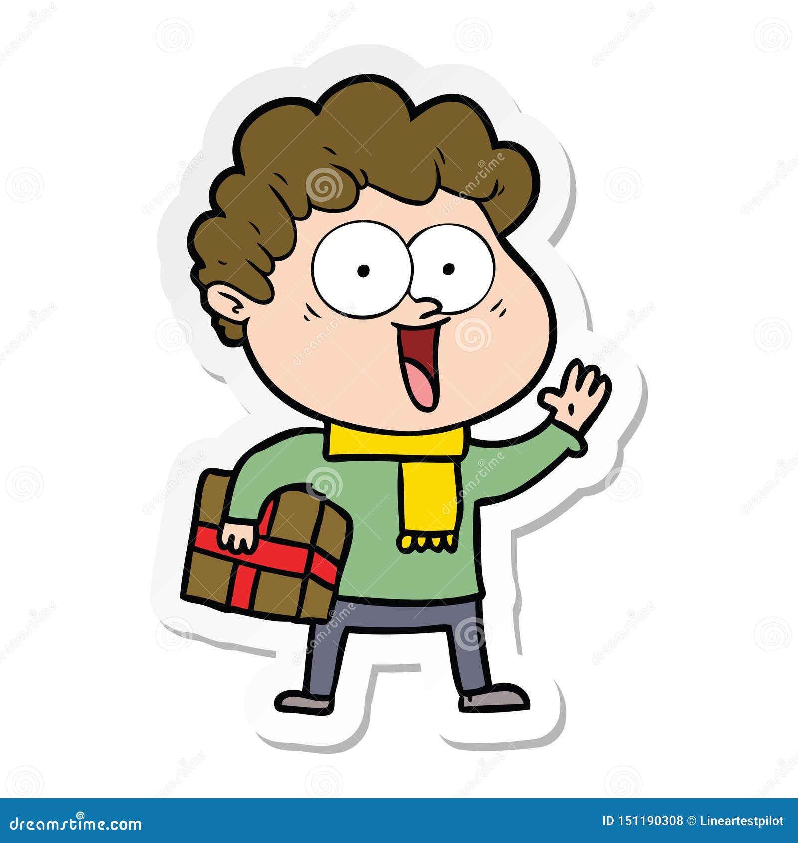 Una Pegatina Creativa De Un Hombre Feliz. Ilustración del Vector ... Una Pegatina Creativa De Un Hombre Feliz. Ilustración del Vector ...