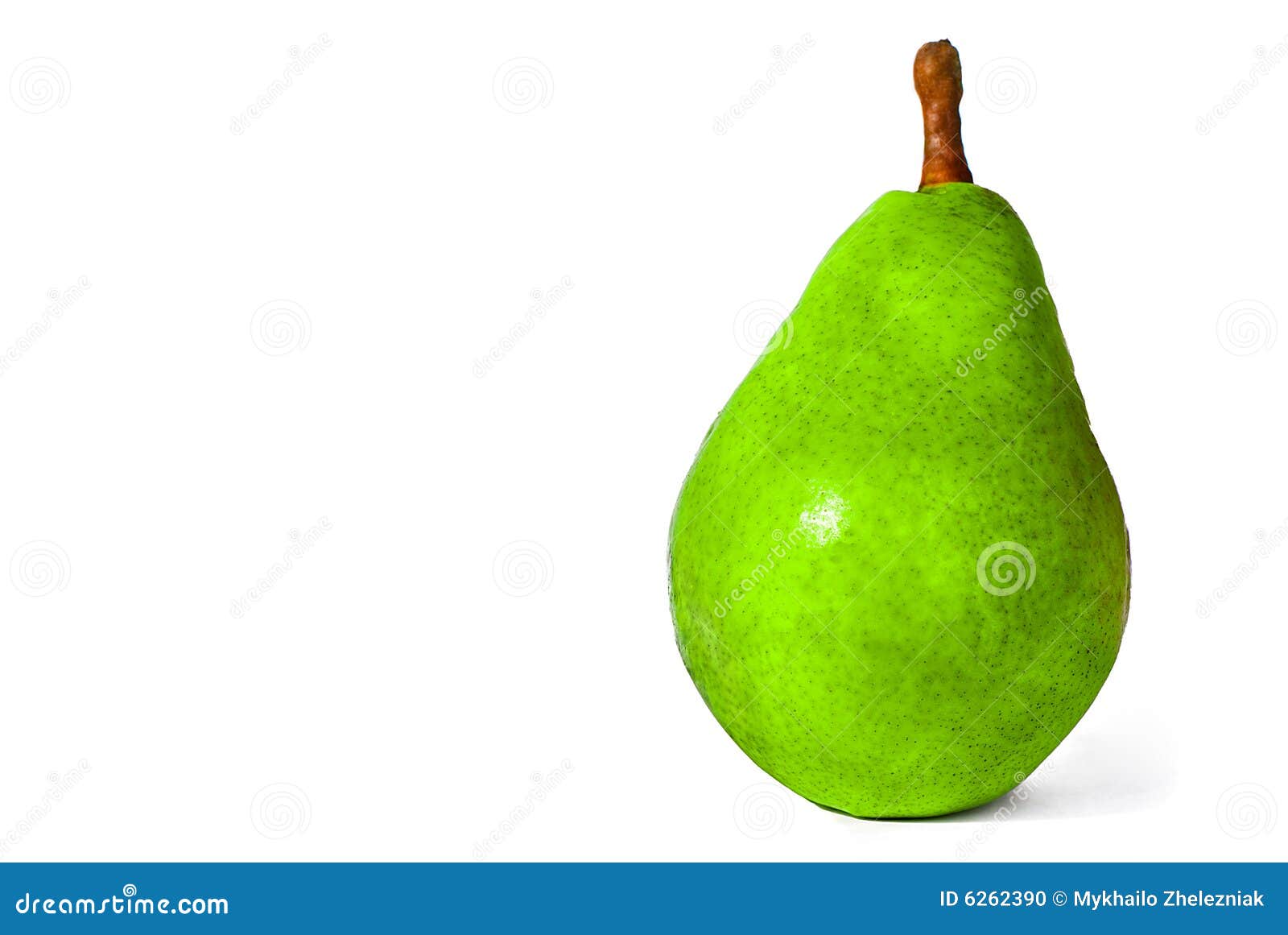 Una Pera Verde Grande Aislada En Blanco Foto de archivo - Imagen de ...