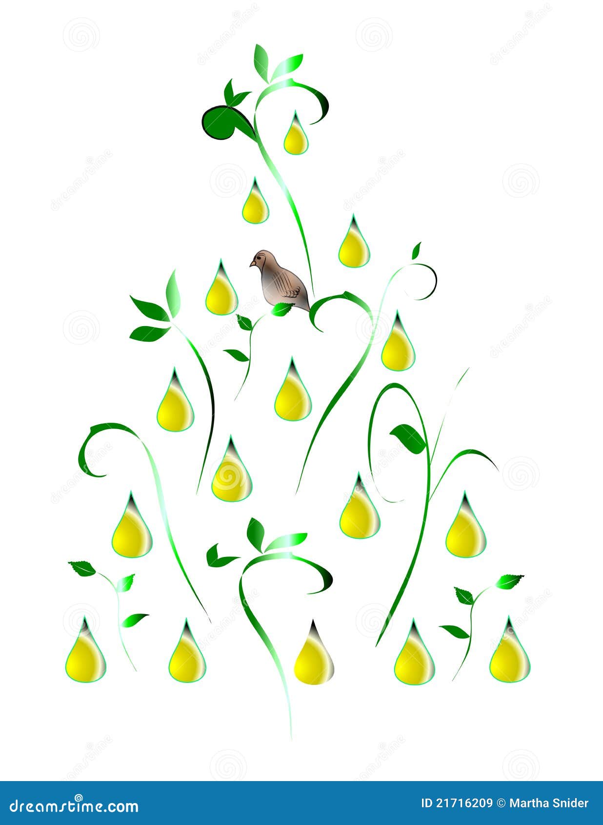 Una Pernice in Un Albero Di Pera Illustrazione di Stock - Illustrazione ...