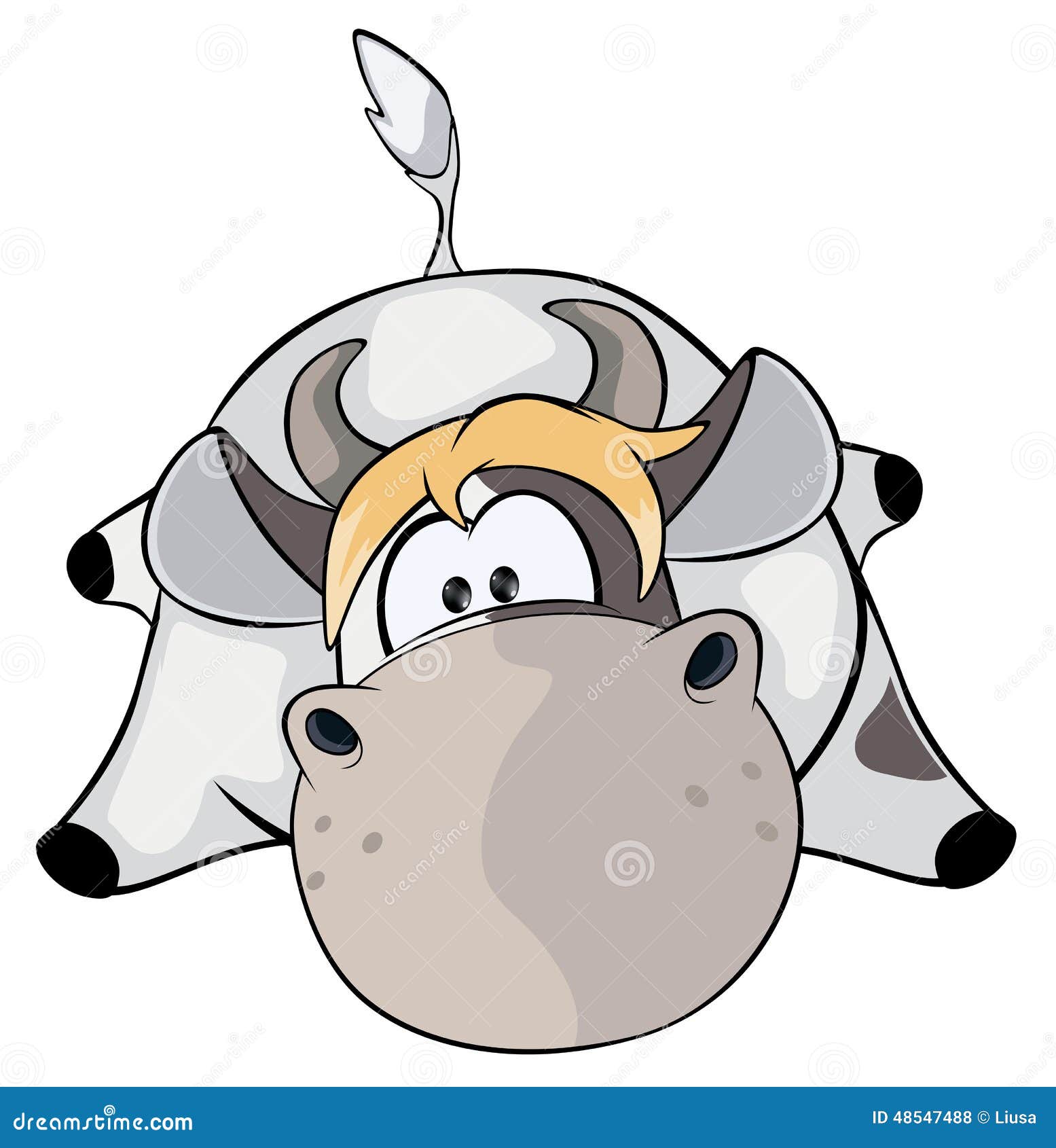 Una piccola mucca fumetto illustrazione vettoriale. Illustrazione di ...