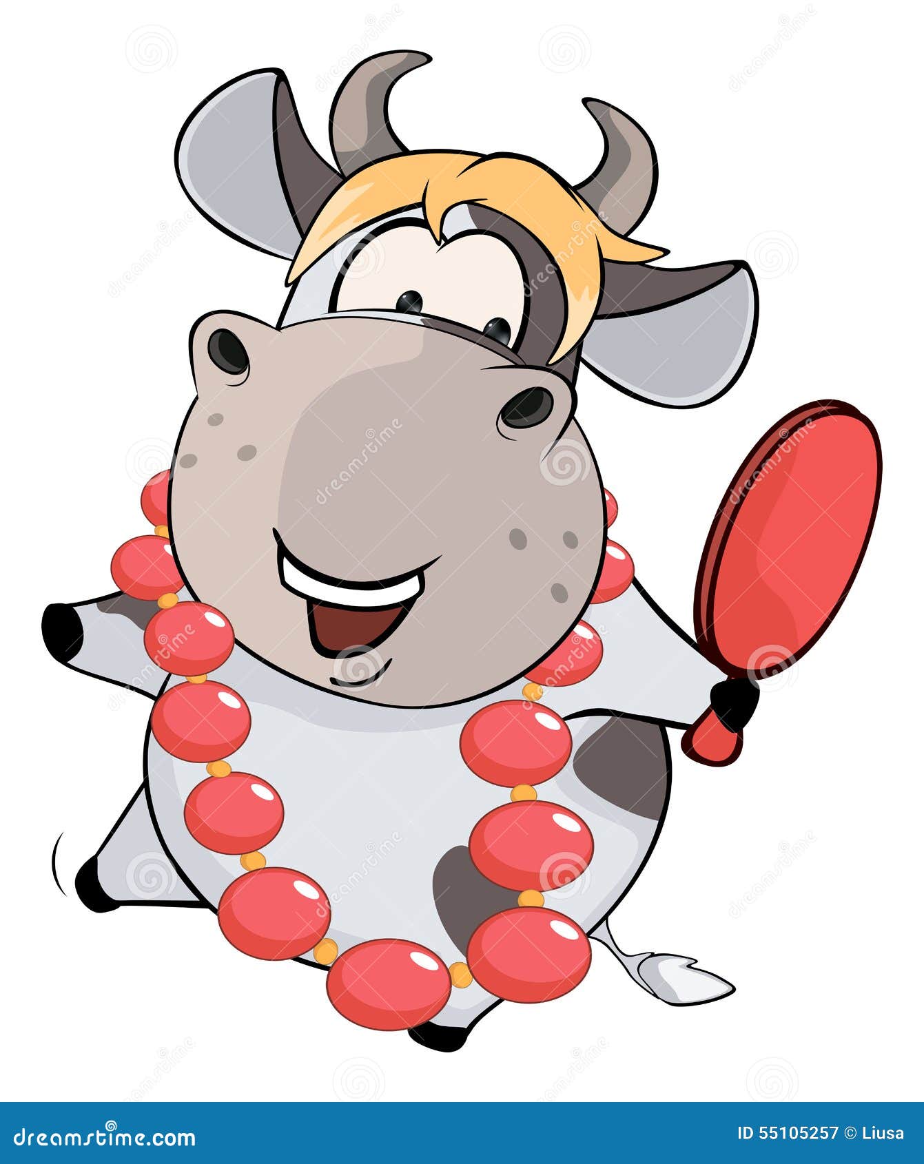 Una piccola mucca fumetto illustrazione vettoriale. Illustrazione di ...