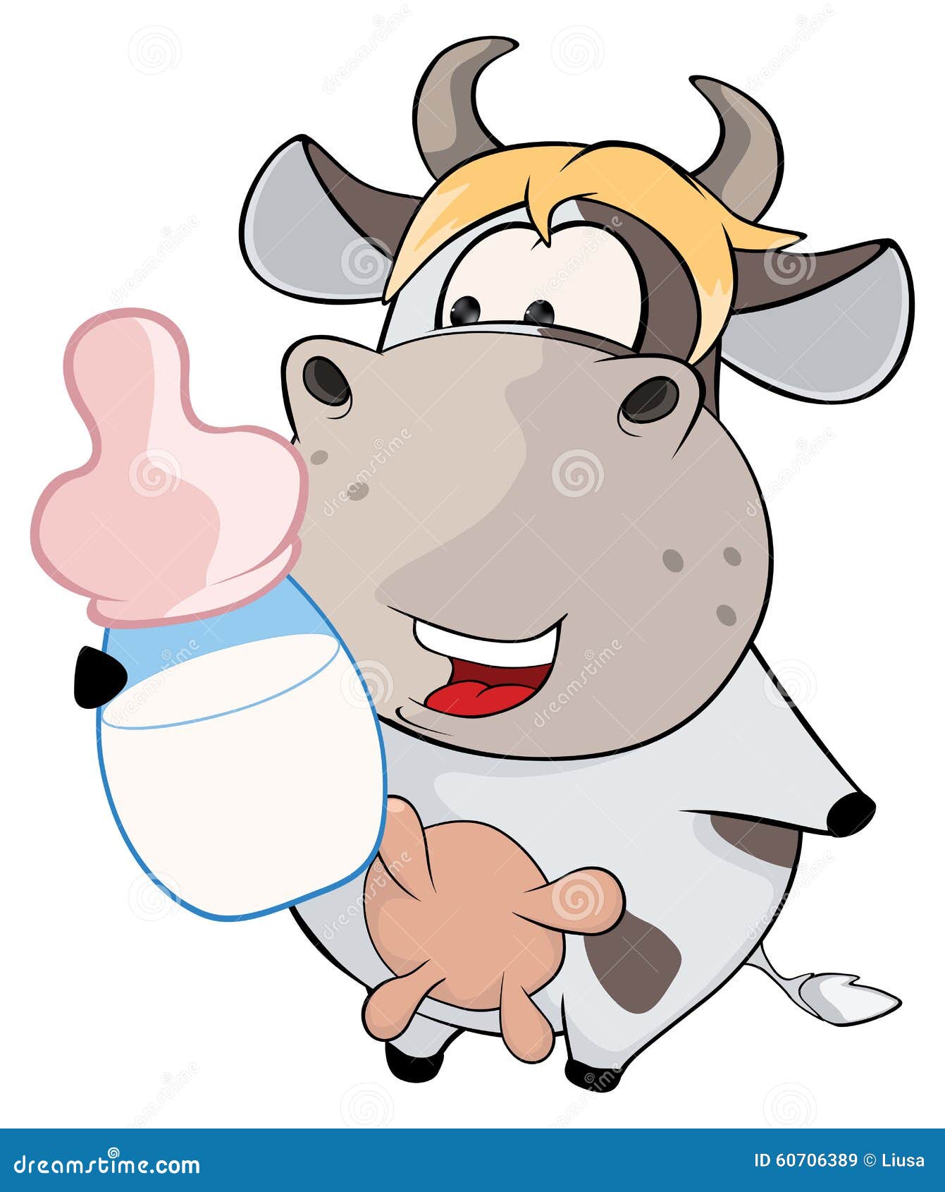 Una piccola mucca fumetto illustrazione vettoriale. Illustrazione di ...