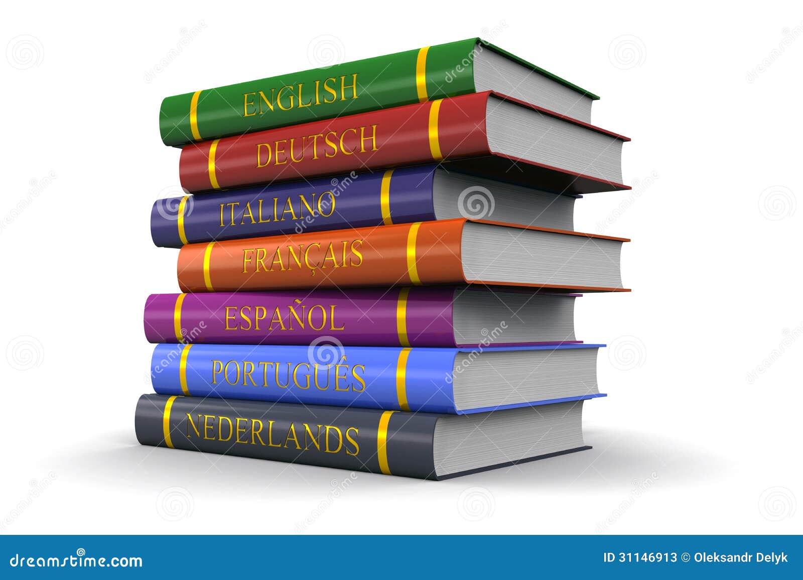 Una Pila Di Libri Sullo Studio Sulle Lingue Illustrazione di Stock ...