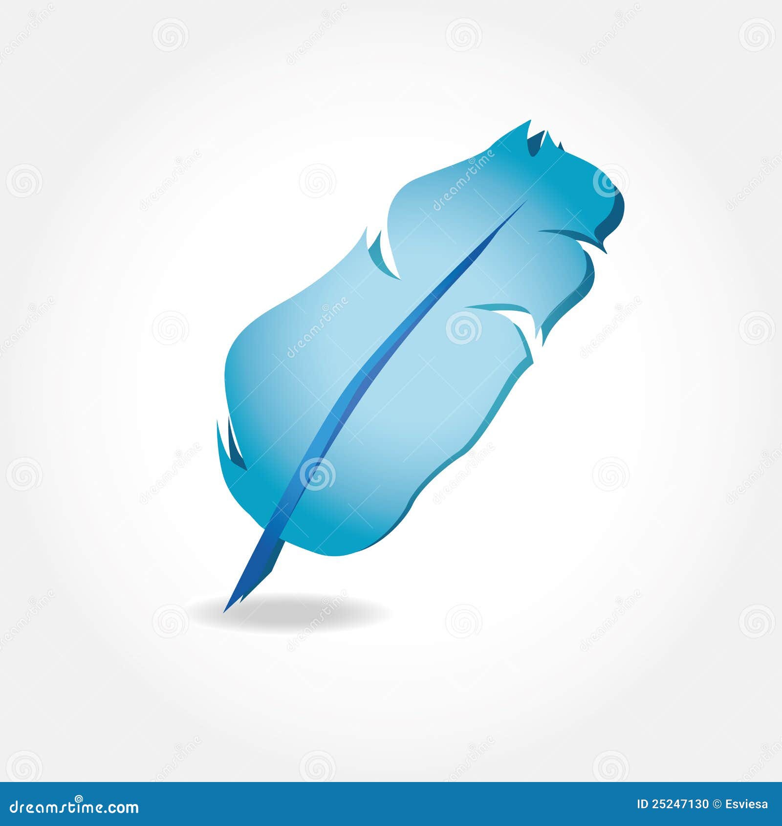 Una Pluma Azul Colorida De La Pluma Ilustración del Vector ...