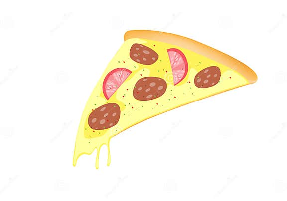 Una rebanada de pizza ilustración del vector. Ilustración de vector ...