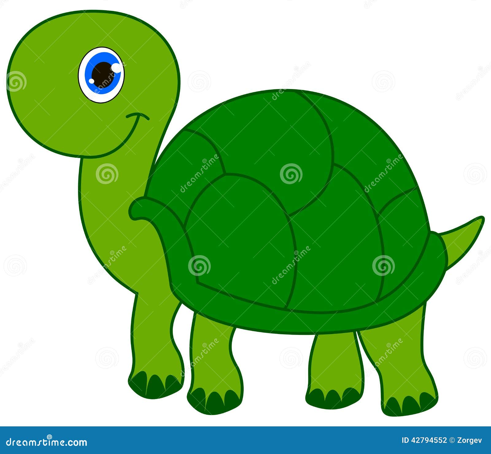 Una Tortuga Verde Sonriente Stock de ilustración - Ilustración de ...