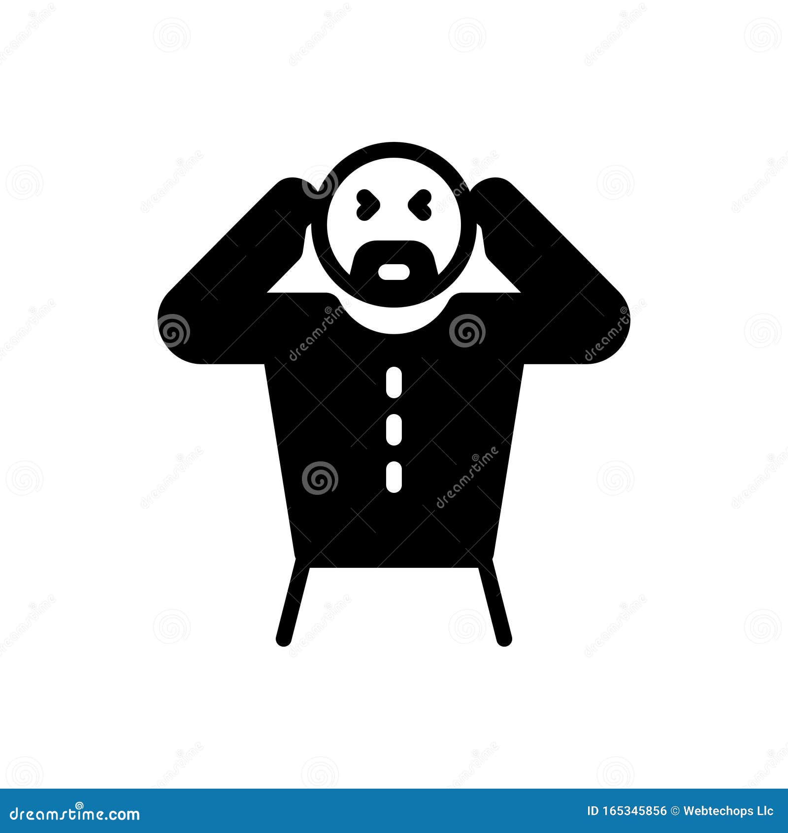 Black Solid Icon for Unable, Incapable and Helpless Stock Vector ...