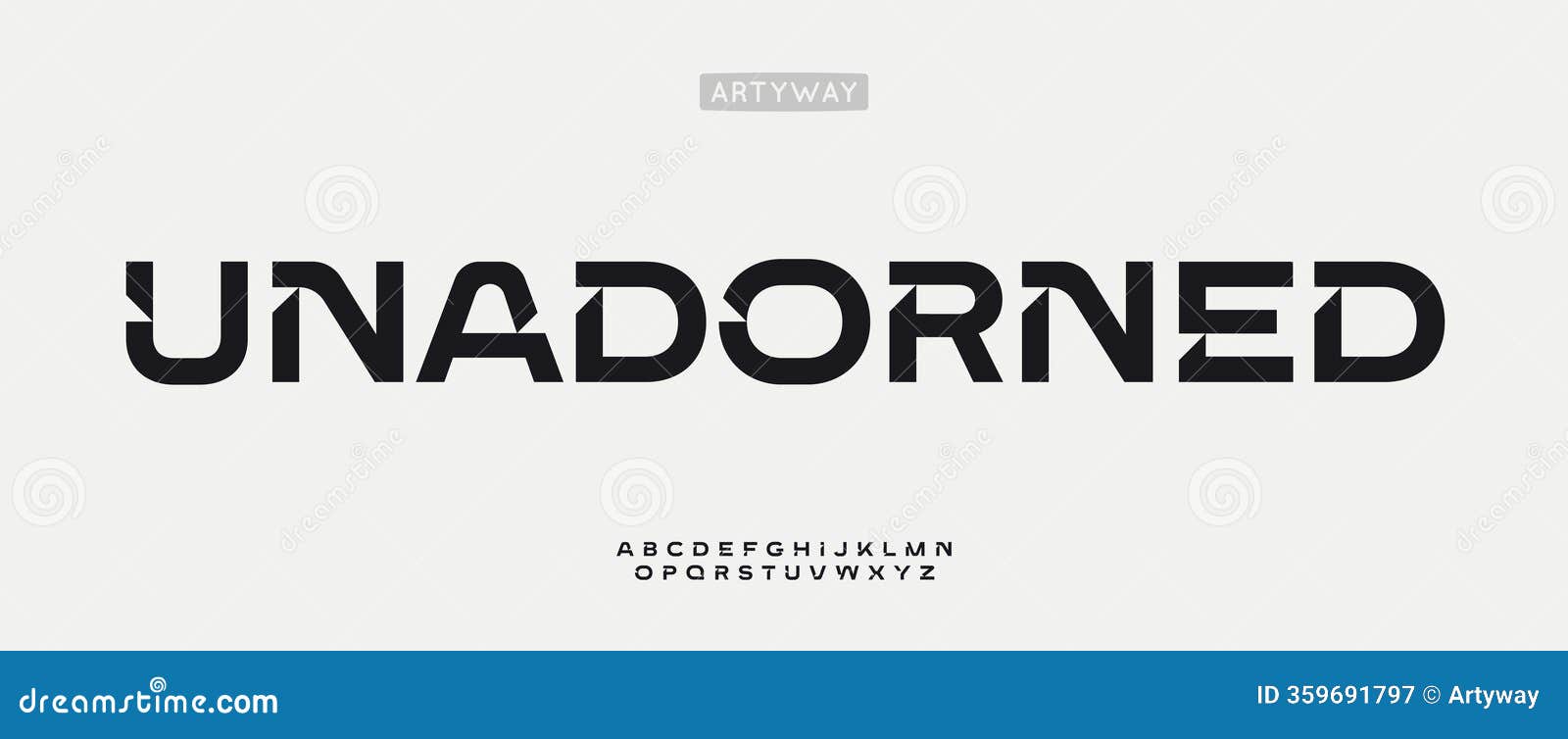 Unadorned Geometric Font, Modern Wide Letters with Angular Cuts and ...