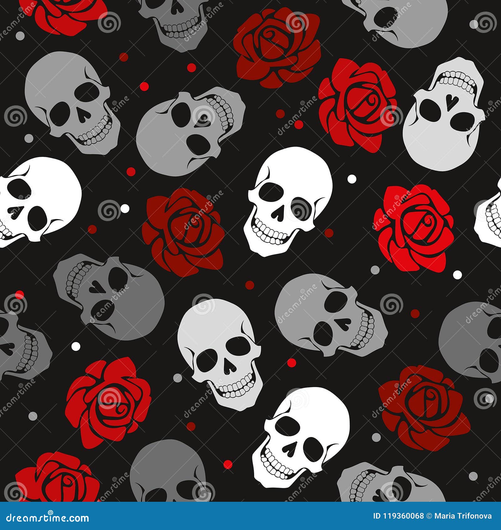 Roses Skull Pattern Stock Illustrations – 898 Roses Skull Pattern Stock ...
