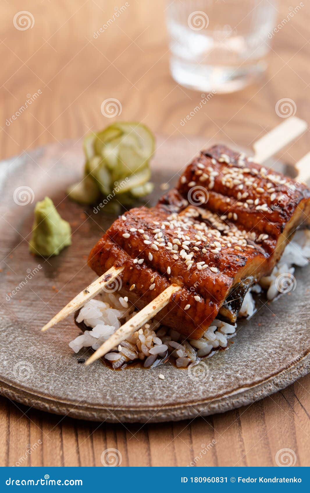 Unagi Eel with Rice on Table Stock Image - Image of sesame, fusion ...