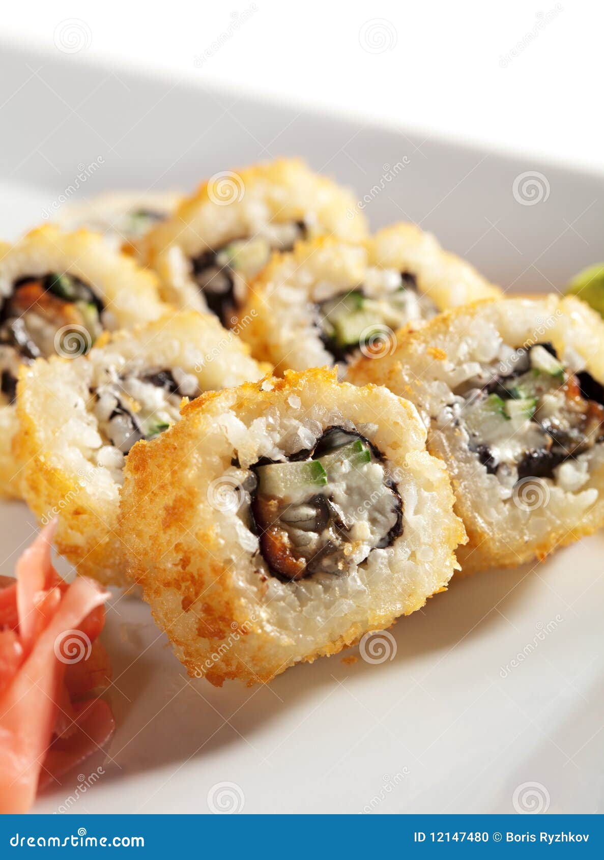 Unagi Fry Roll stock photo. Image of dinner, crust, maki - 12147480
