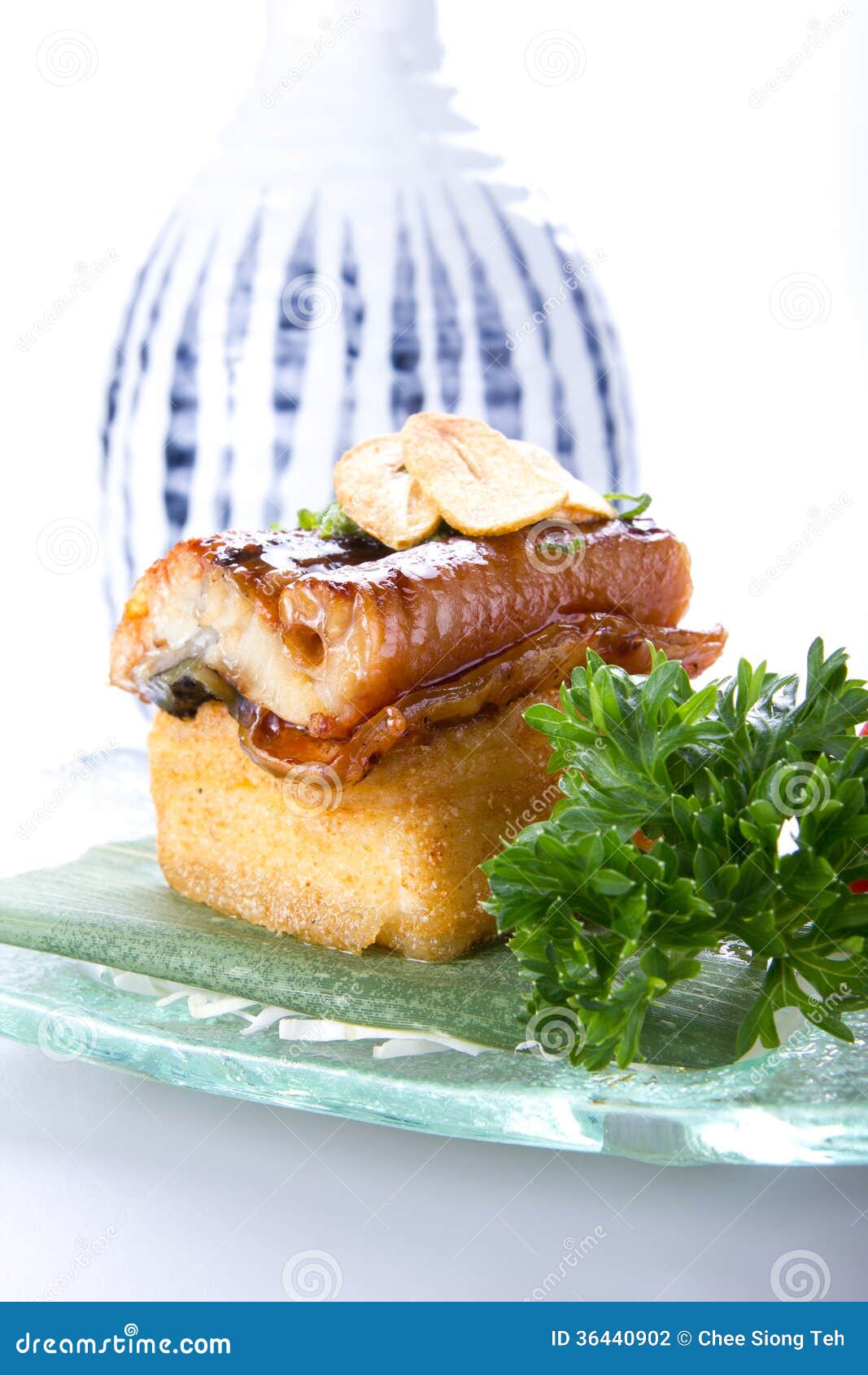 Sea Urchin Roe And Unagi Grilled Sea Fish Sushi Served Fresh Stock ...