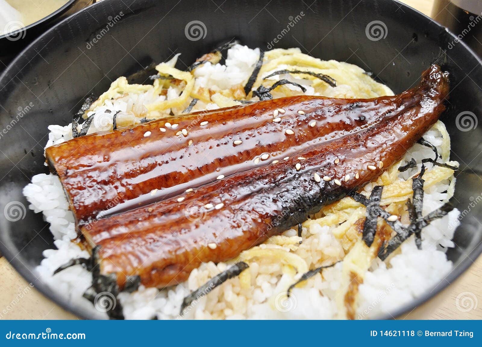 Unagi with rice stock photo. Image of japanese, bowl - 14621118