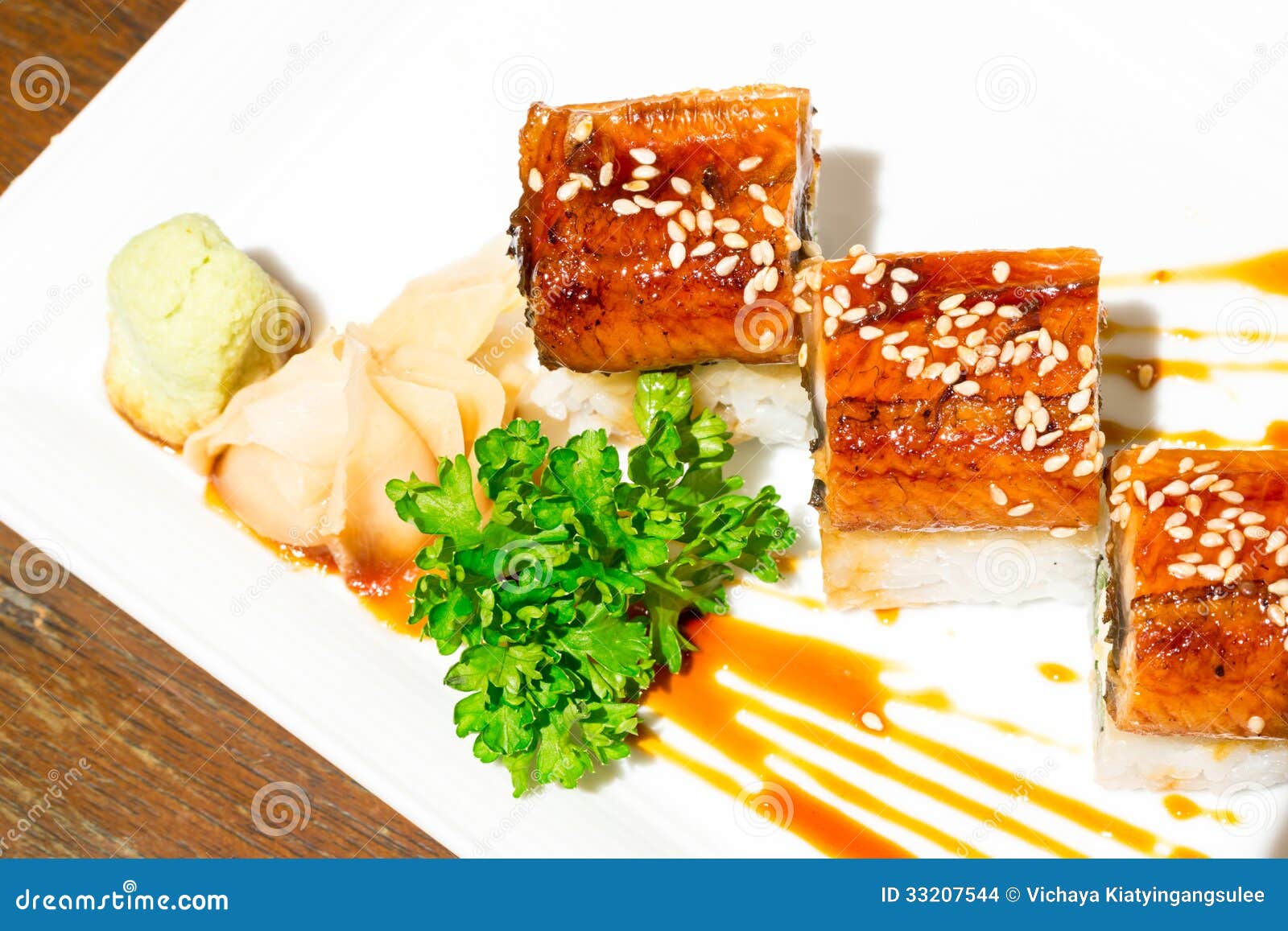 Unagi roll stock photo. Image of appetizer, cream, ginger - 33207544