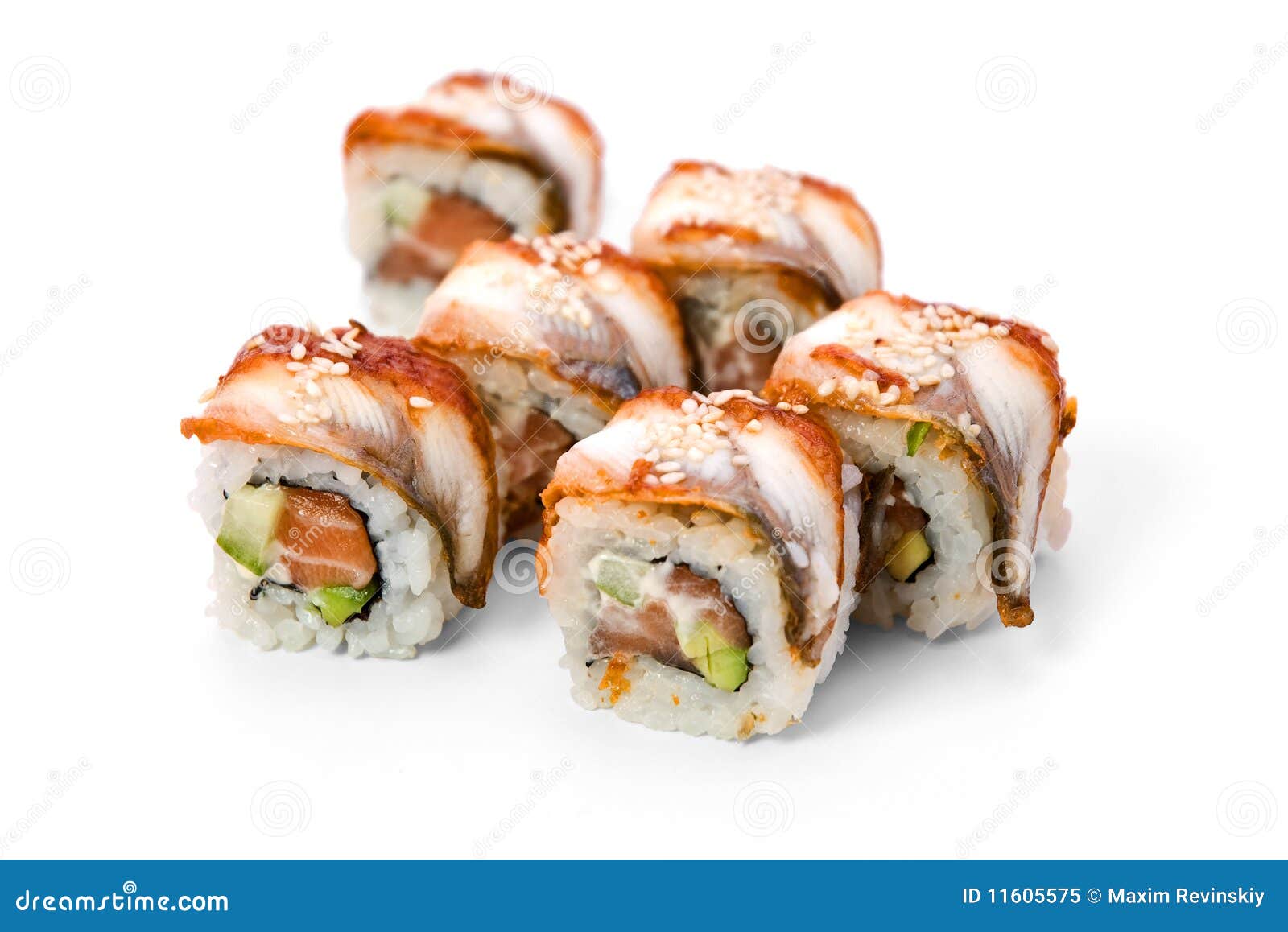 Unagi Rolls on Plate stock image. Image of japanese, rolls - 11605575