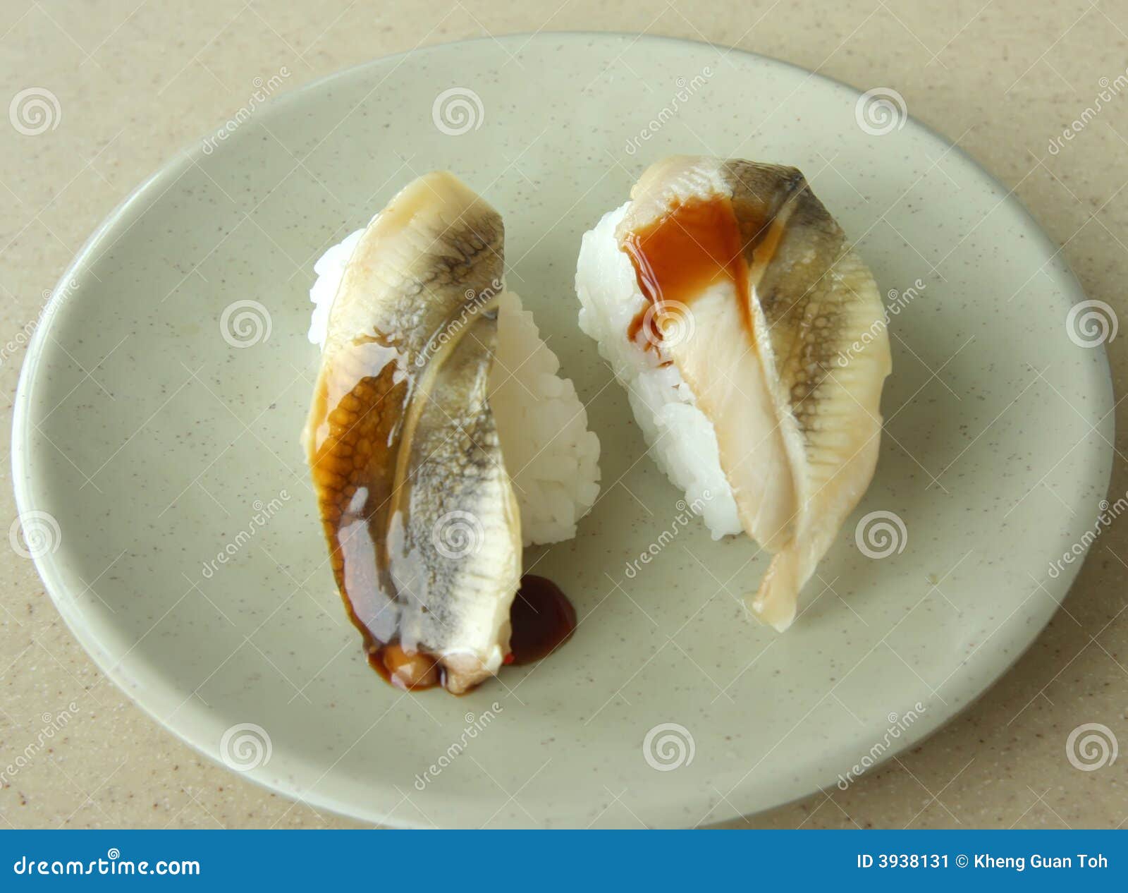 Unagi Sushi : Japanese Rice Wraped Avocado And Cheese Topping With ...