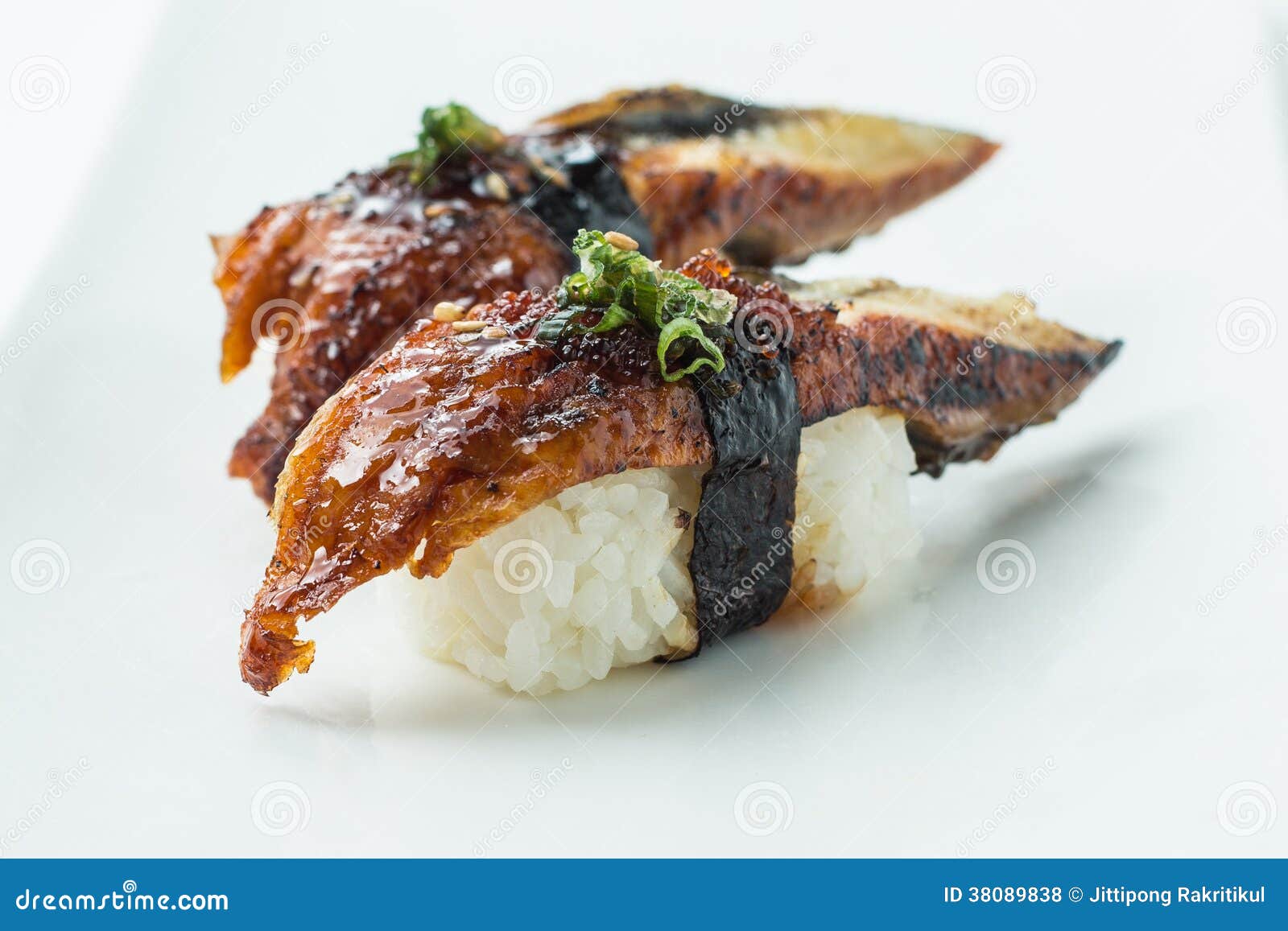 Unagi Sushi : Japanese Rice Wraped Avocado And Cheese Topping With ...