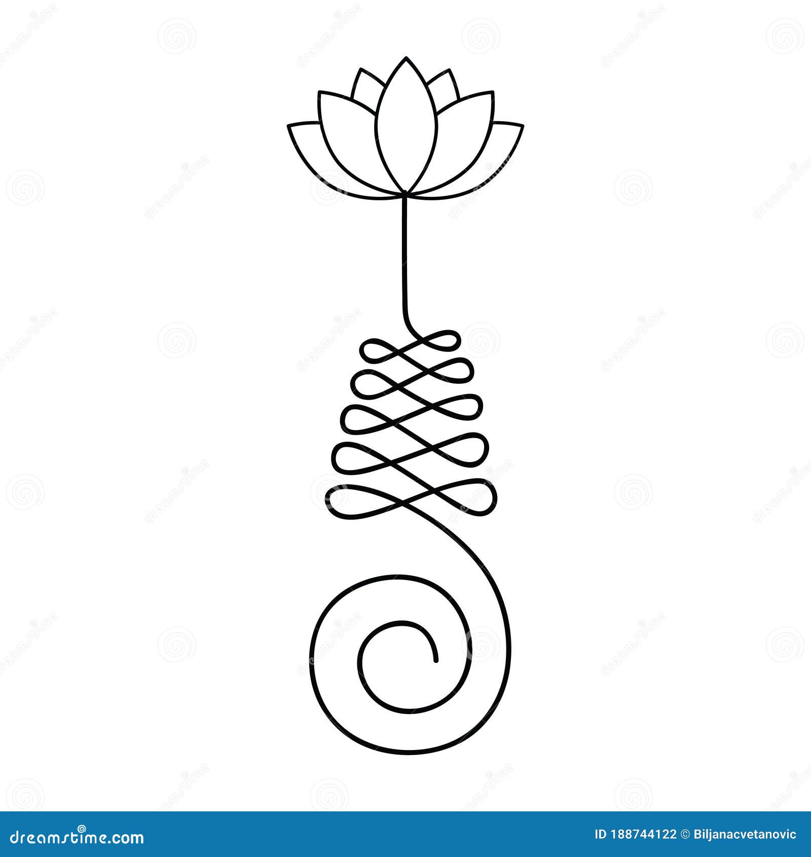 Unalome stock vector. Illustration of buddhism, abstract - 188744122