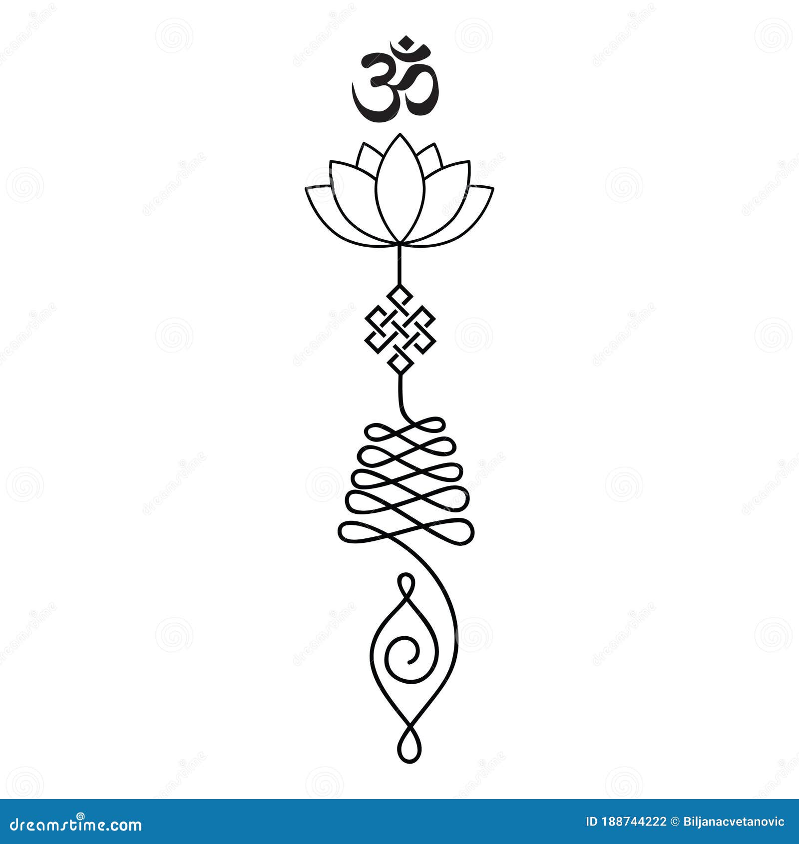 Unalome stock vector. Illustration of oriental, element - 188744222