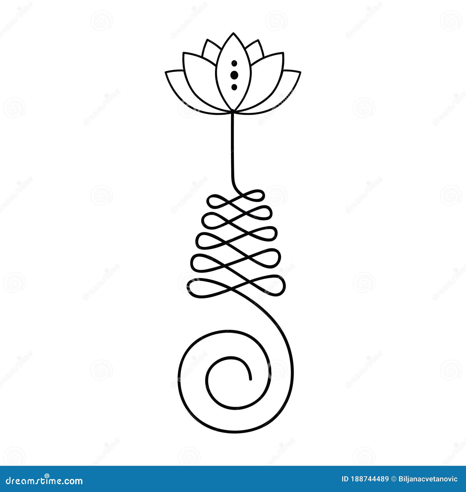 Unalome stock vector. Illustration of buddhism, indian - 188744489