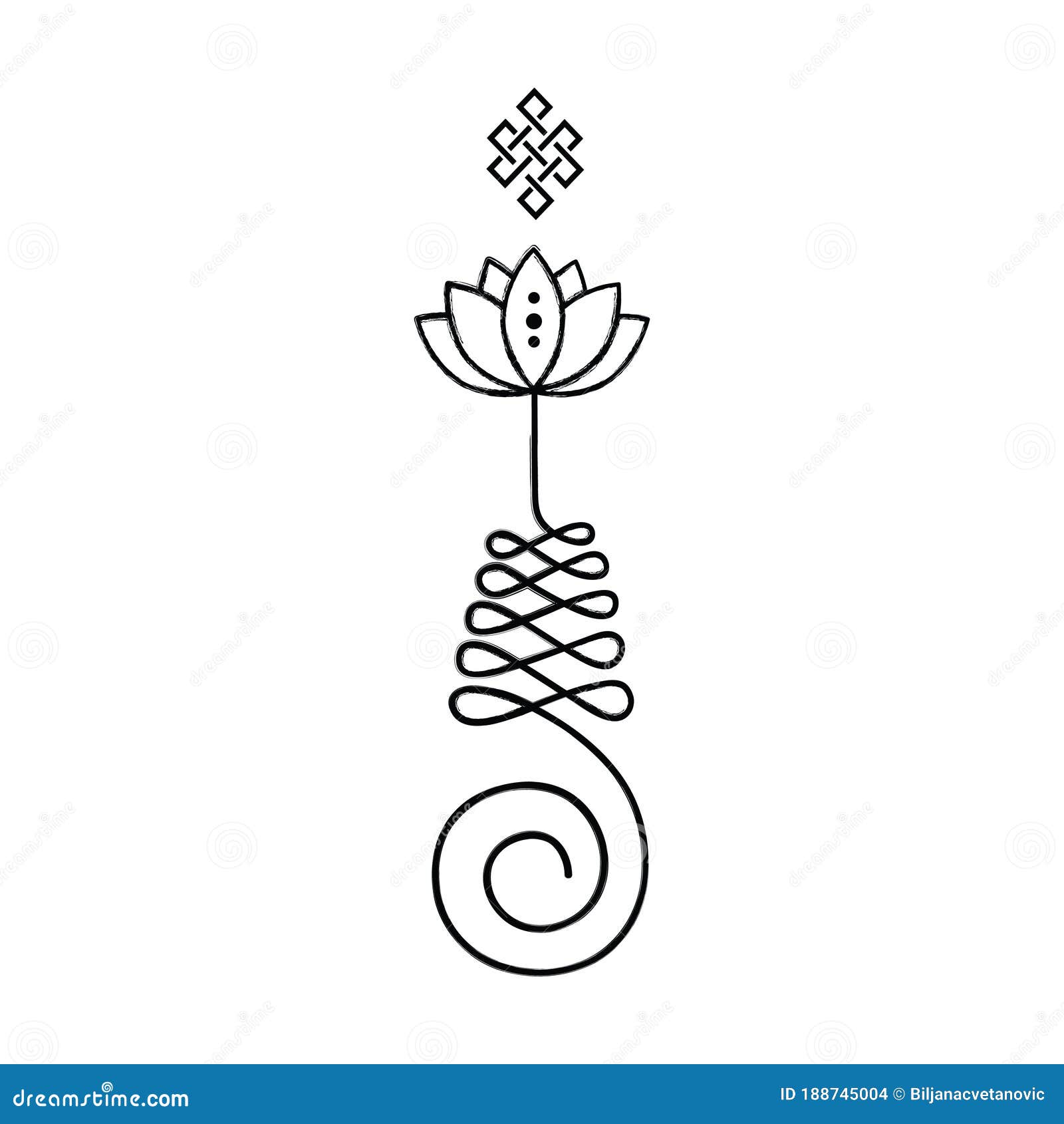 Unalome stock vector. Illustration of concept, nature - 188745004